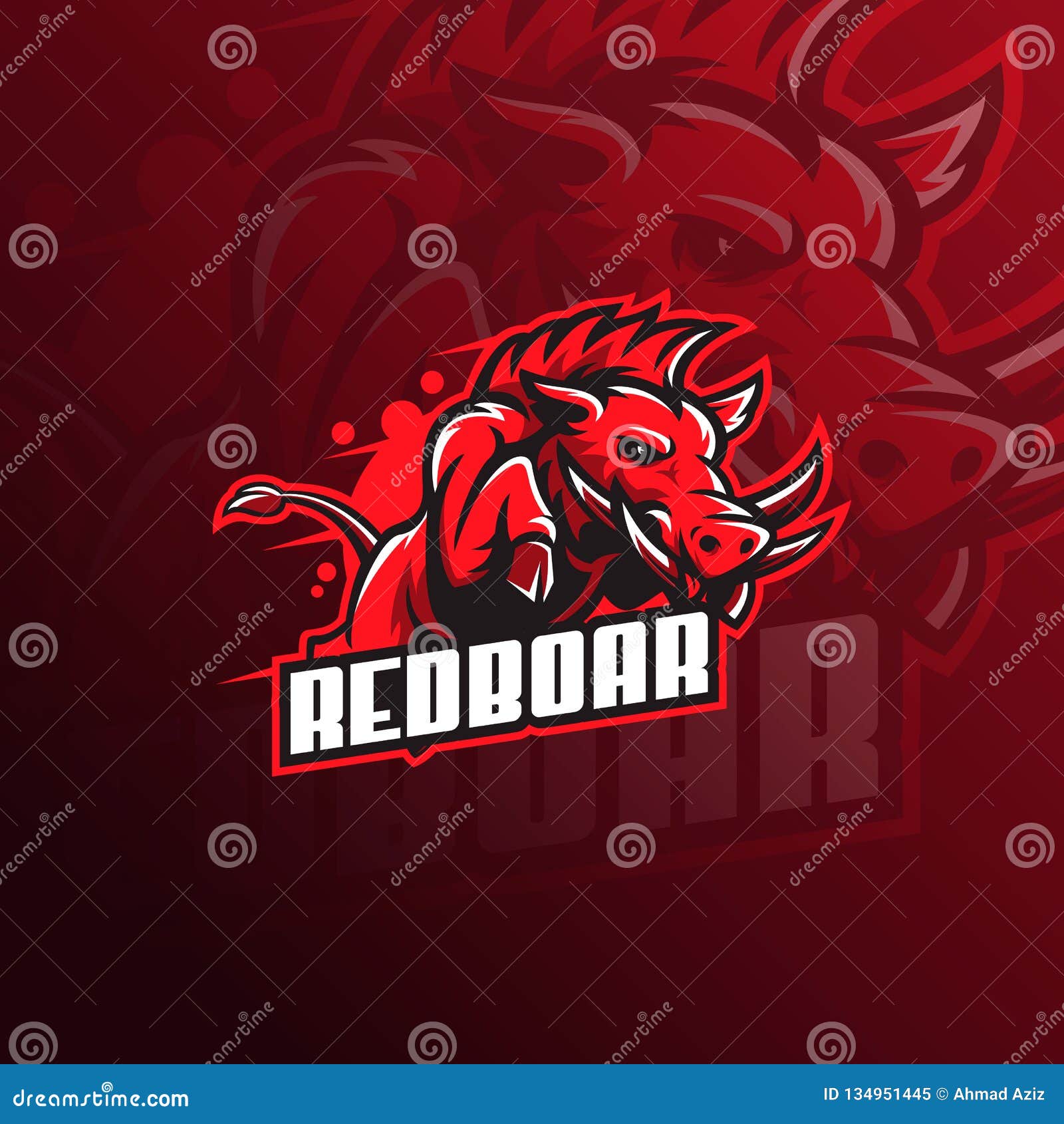 Wild Hog or Boar Mascot Logo Vector Illustration. Angry Hog with Jump ...