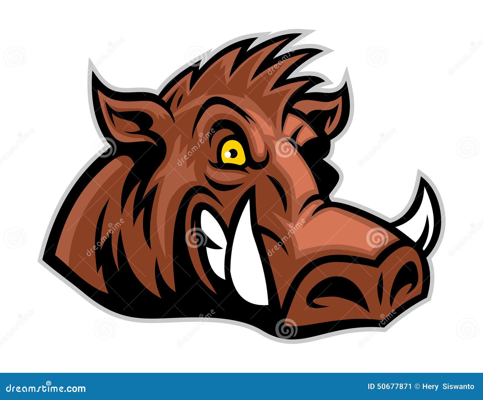 Wild hog head stock vector. Illustration of team, proud - 50677871