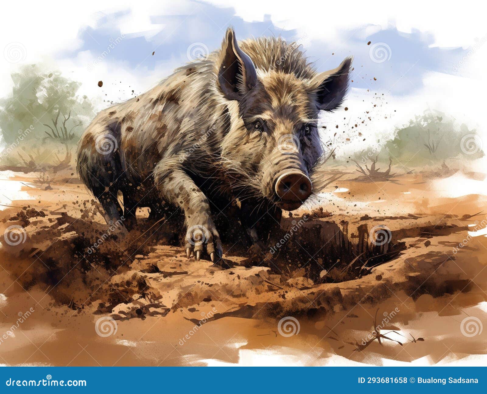 Wild hog stock illustration. Illustration of imagine - 293681658