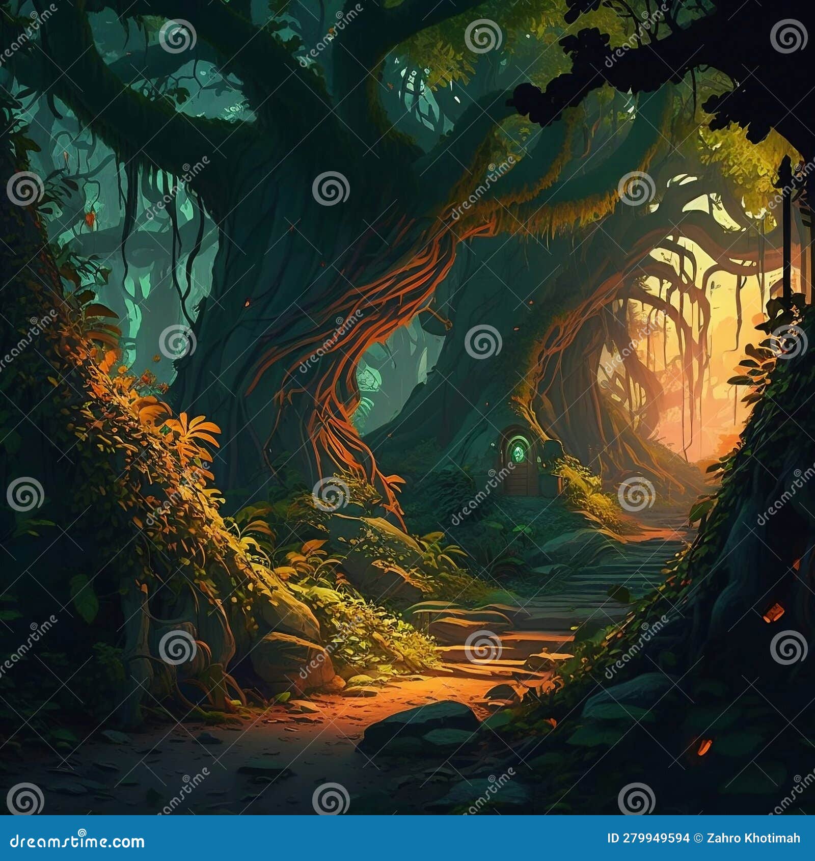 Wild house in the forest stock illustration. Illustration of bird ...