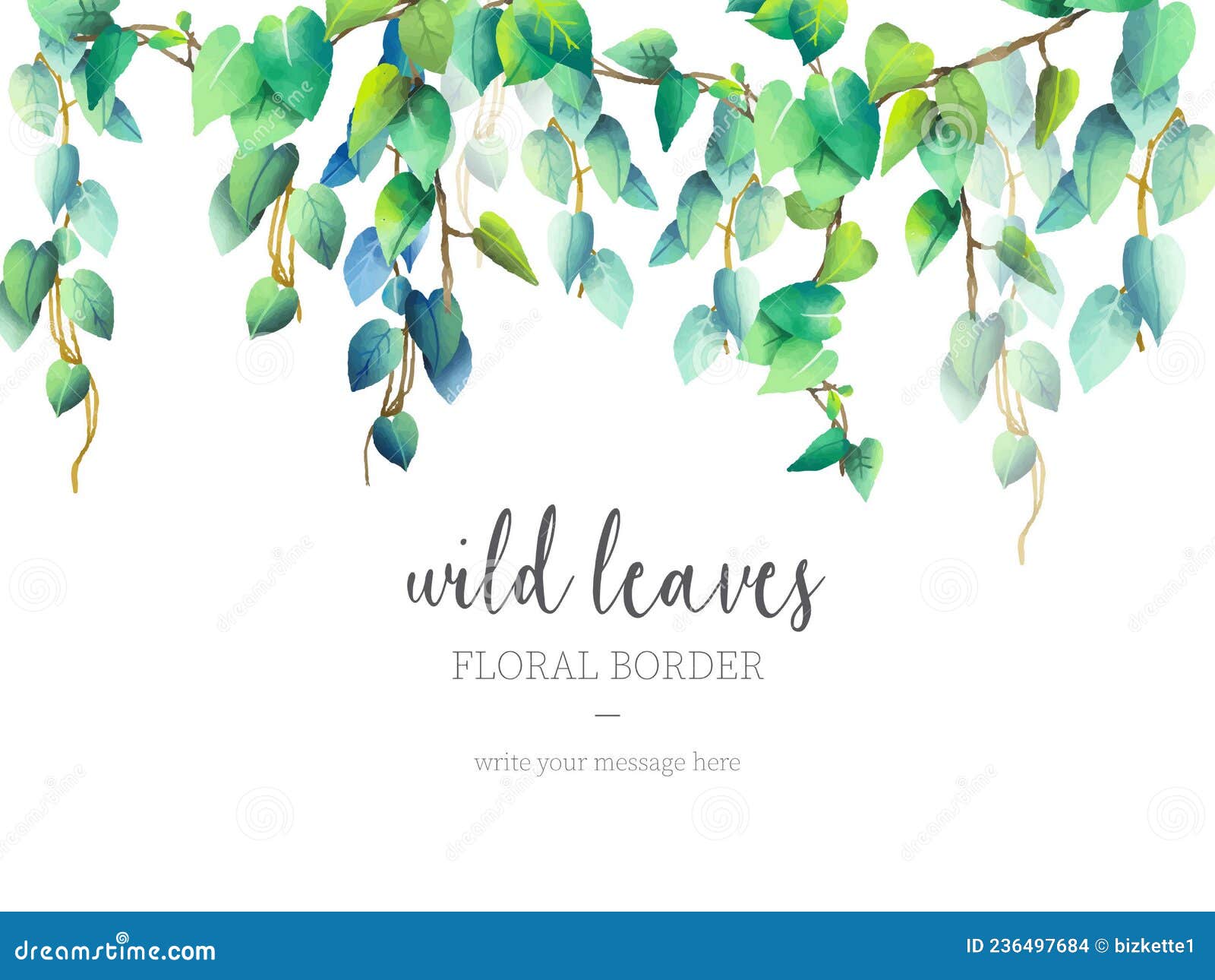 Wild Leaves Floral Border Vector Illustration Stock Vector ...