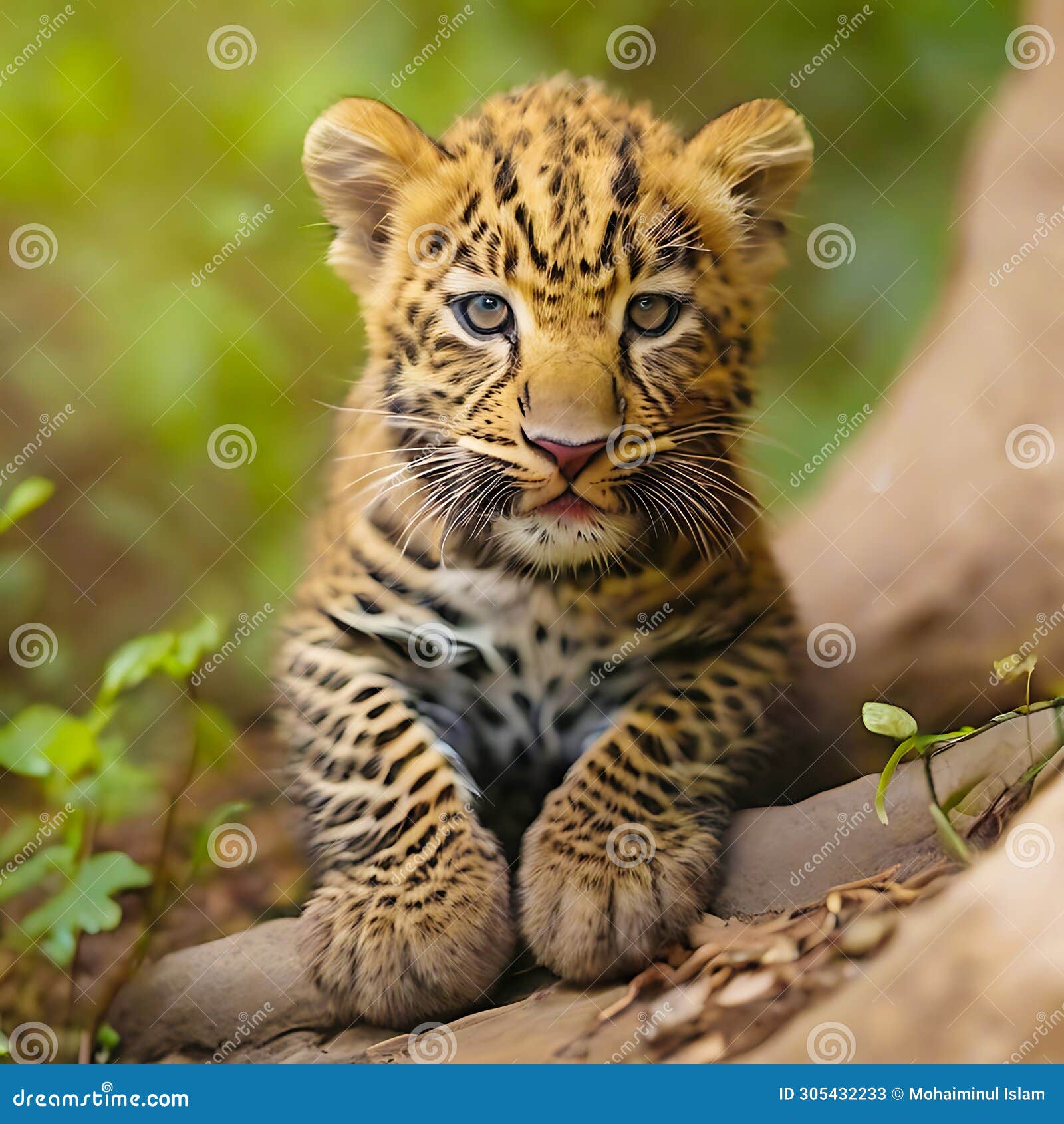 Wild Leopard Cubs in Jungle. Generative AI Stock Illustration ...