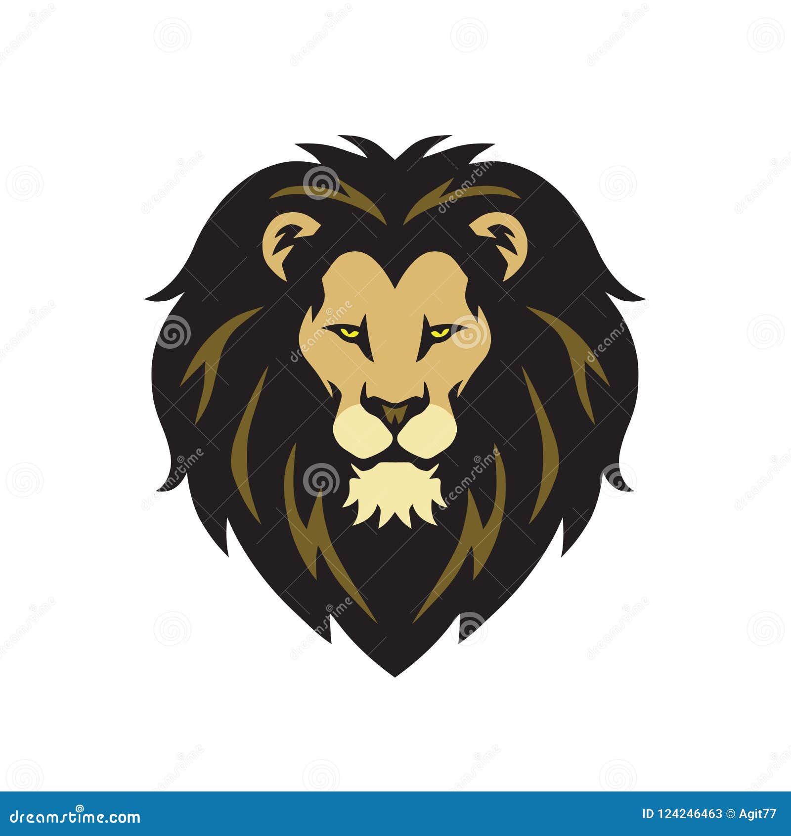 Wild Lion Cartoon. Cute African Big Lions Mascot In Various Poses ...