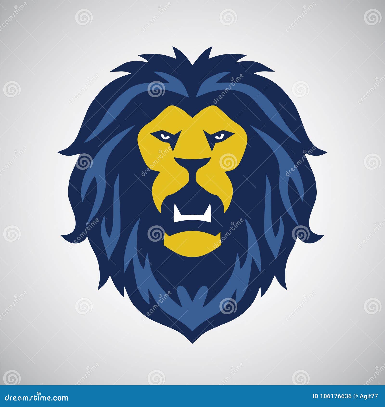 Wild Lion Roar Logo stock vector. Illustration of insignia - 106176636