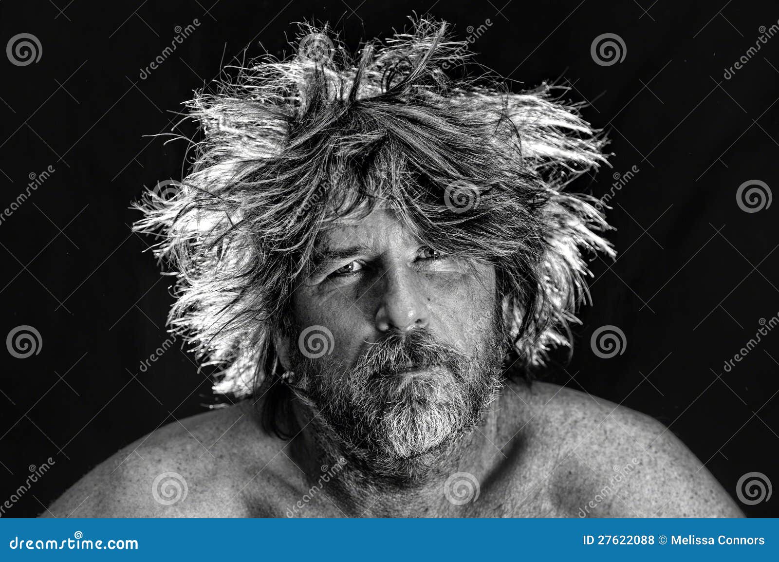 Wild Man stock photo. Image of beard, white, shoulders - 27622088