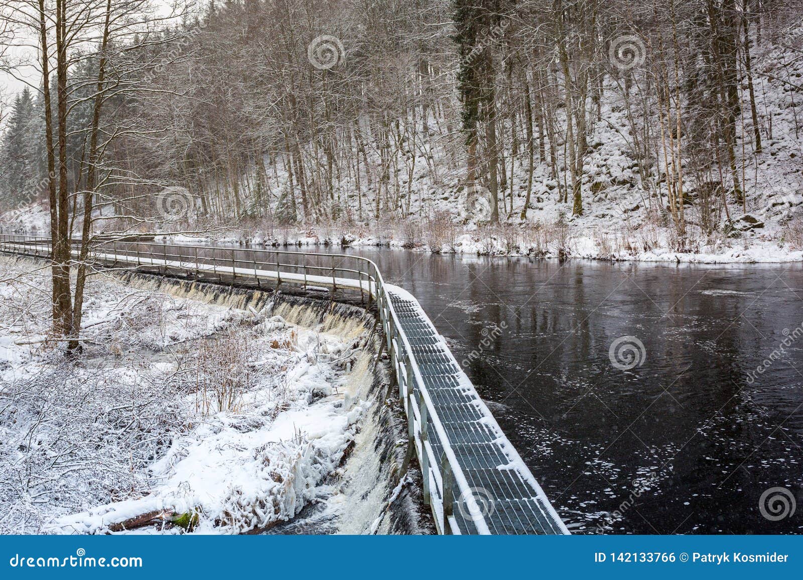 Wild Morrum River in Snowy Winter, Sweden Stock Photo - Image of europe ...