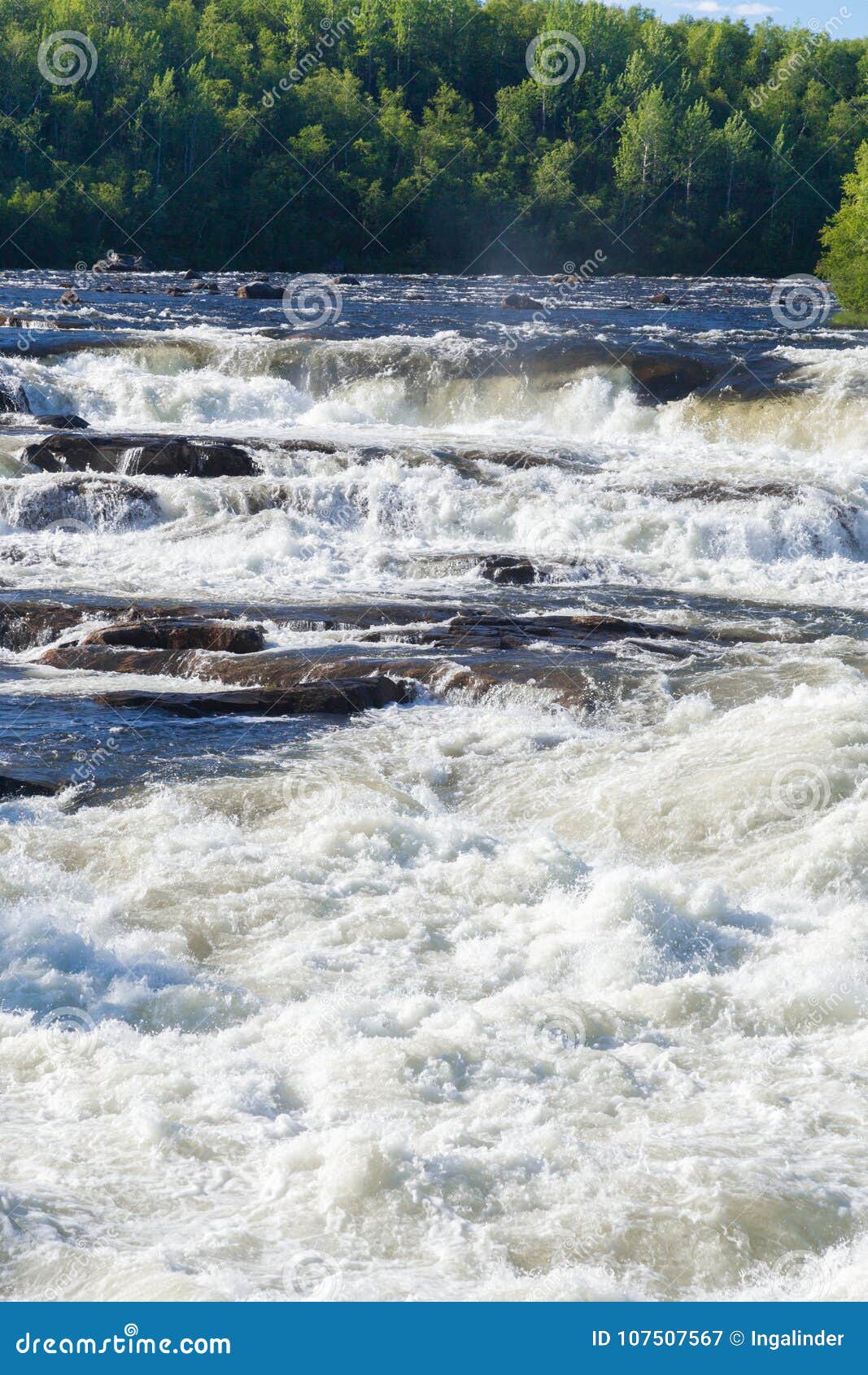 Wild River with Cascade Waterfalls Stock Image - Image of nature, fall ...