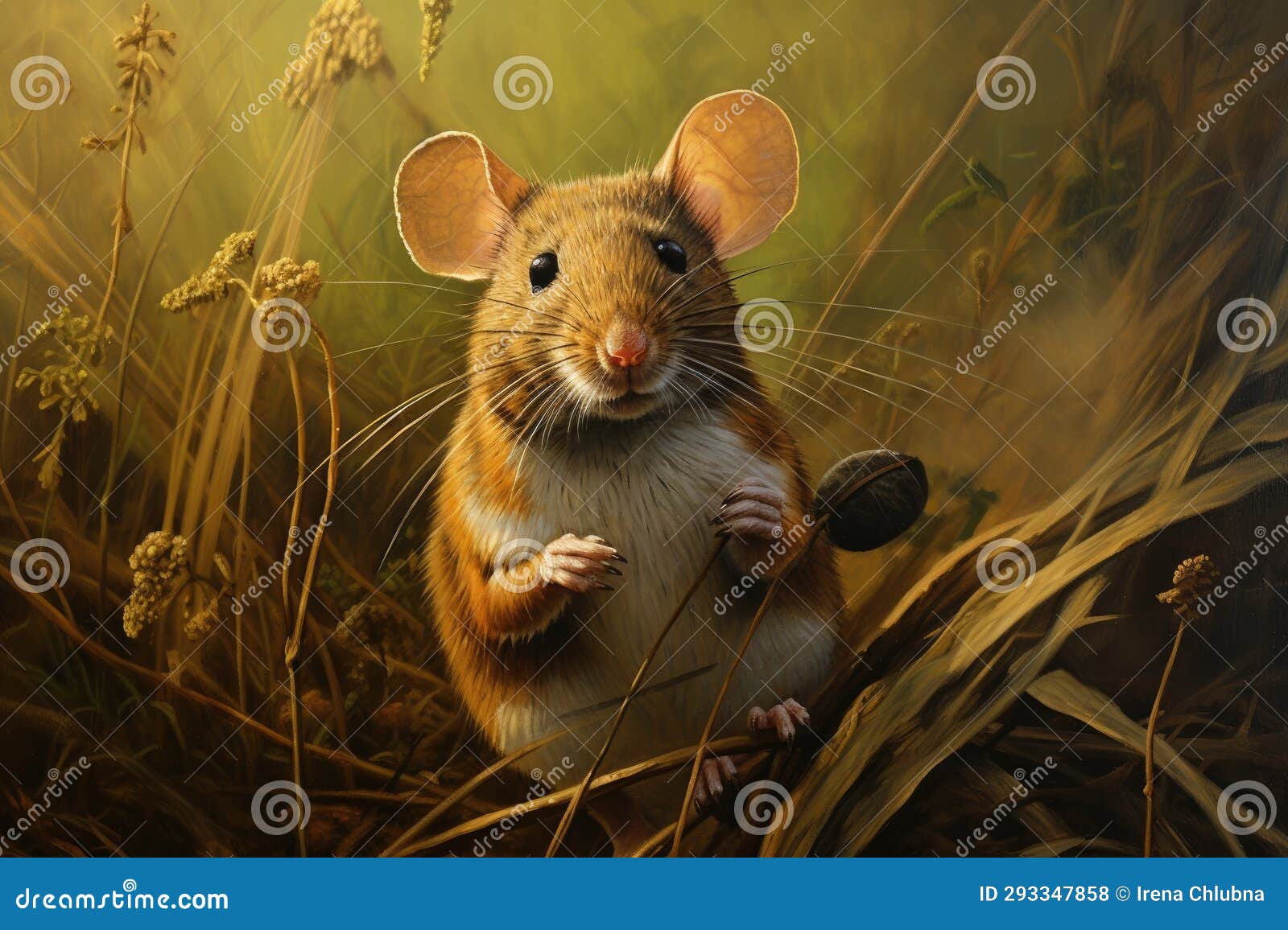 Wild Mouse Sitting on Hind Legs Stock Illustration - Illustration of ...