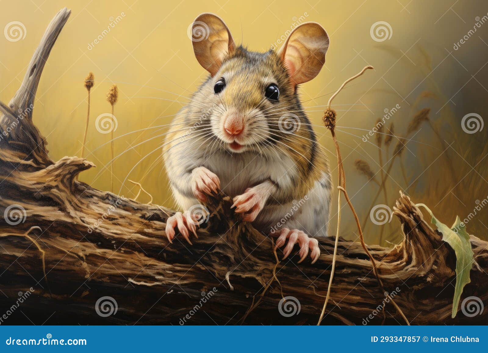 Wild Mouse Sitting on Hind Legs Stock Illustration - Illustration of ...