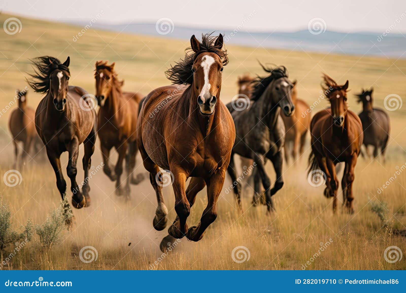 Wild Mustangs Untamed Equines Stock Photo - Image of animals, wild ...