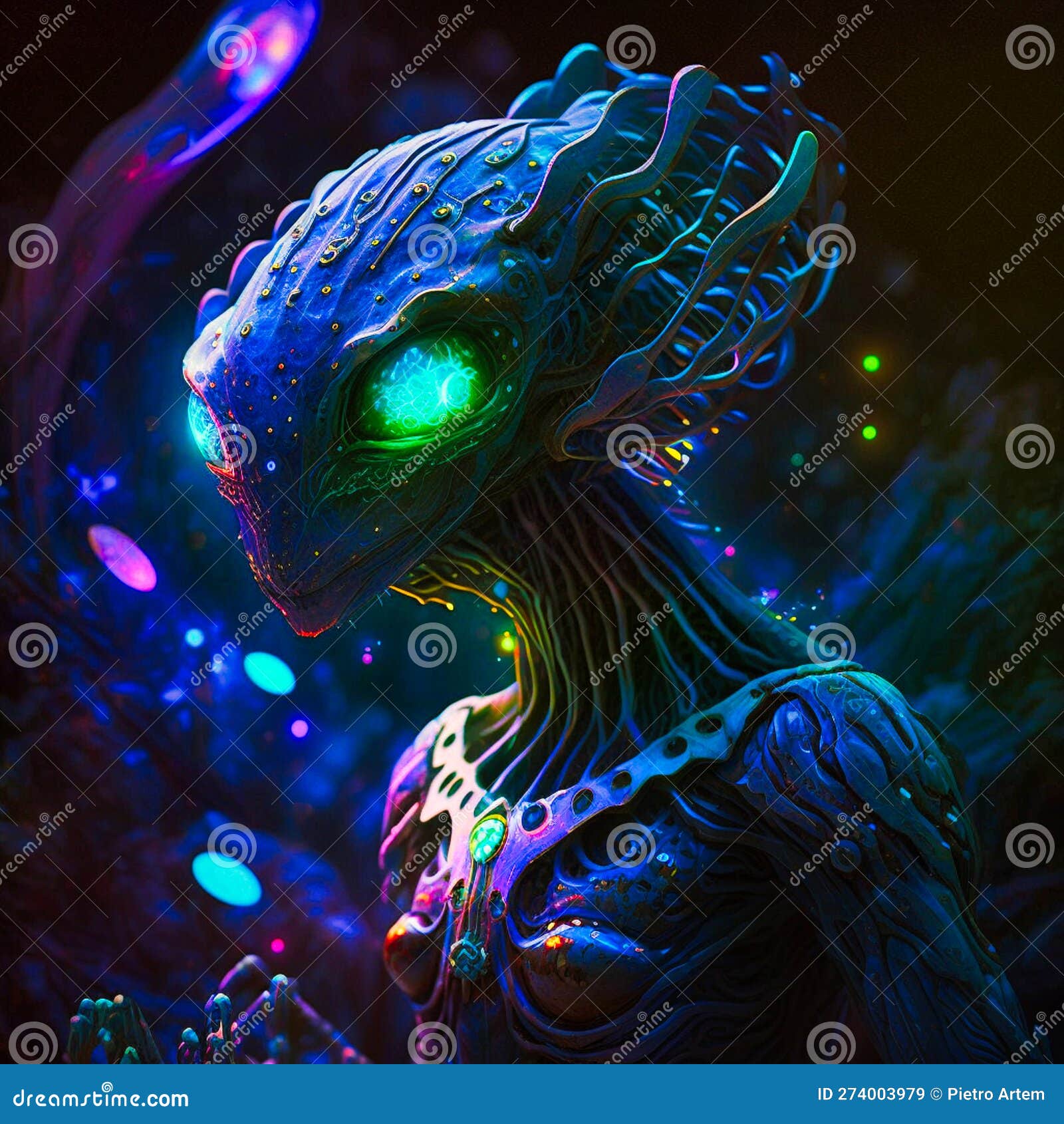 Wild Mystical Alien Anthropomorphic Creatures, Generative AI Stock ...