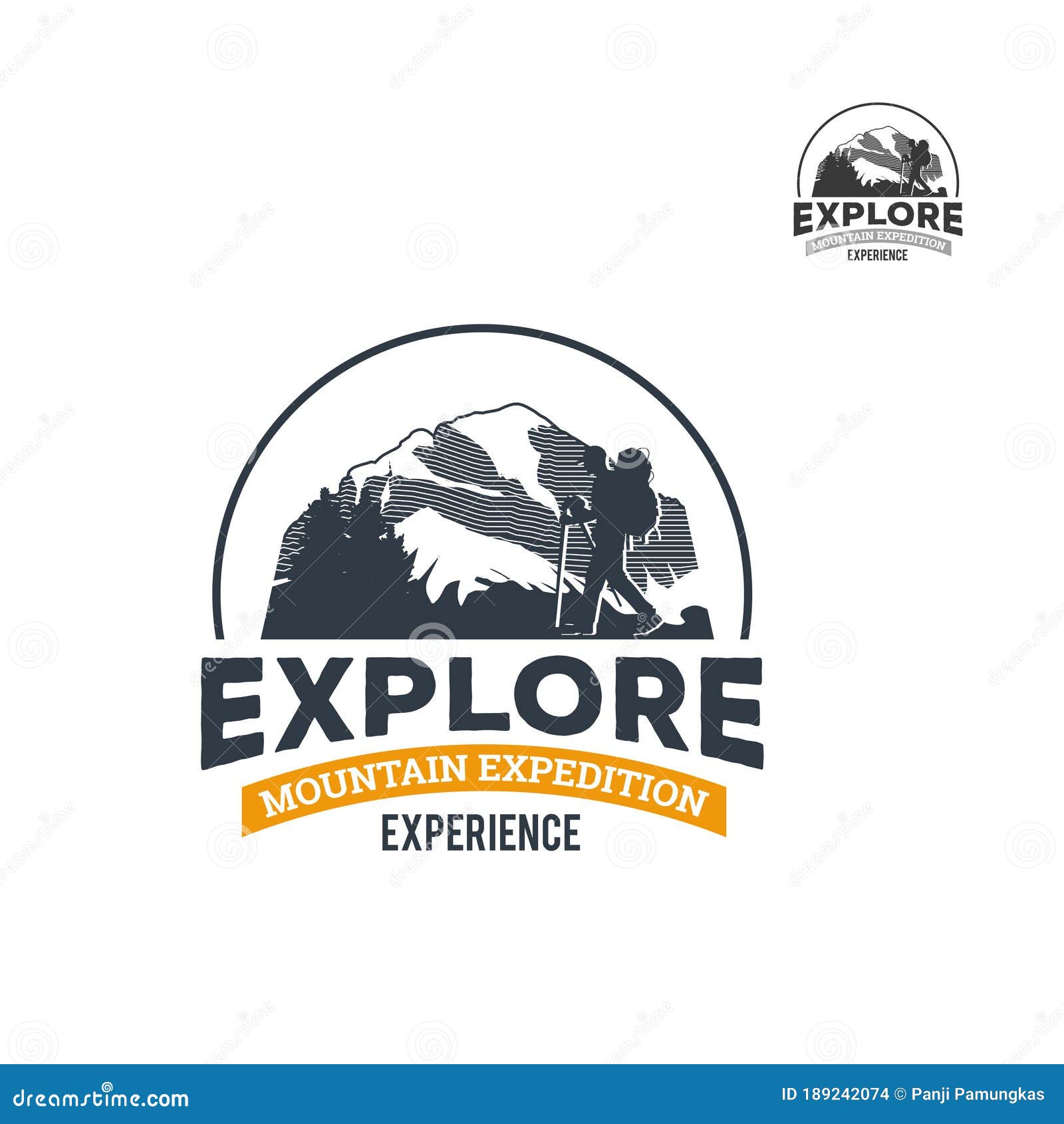 Wild Nature Exploring Logo Design Template Stock Illustration ...