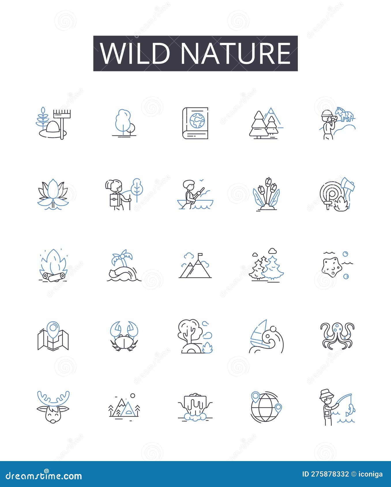 Wild Nature Line Icons Collection. Ownership, Dependability ... Wild Nature Line Icons Collection. Ownership, Dependability ...