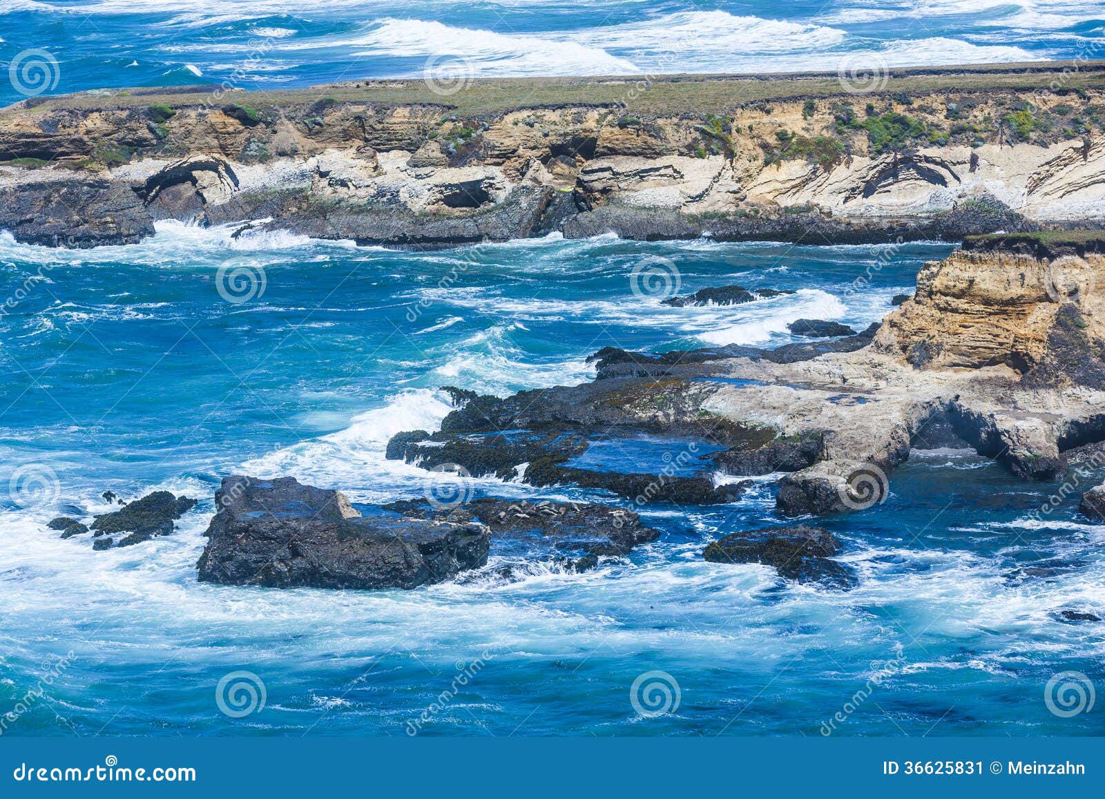 Wild Pacific Coast at Point Arena Stock Image - Image of rock, natural ...