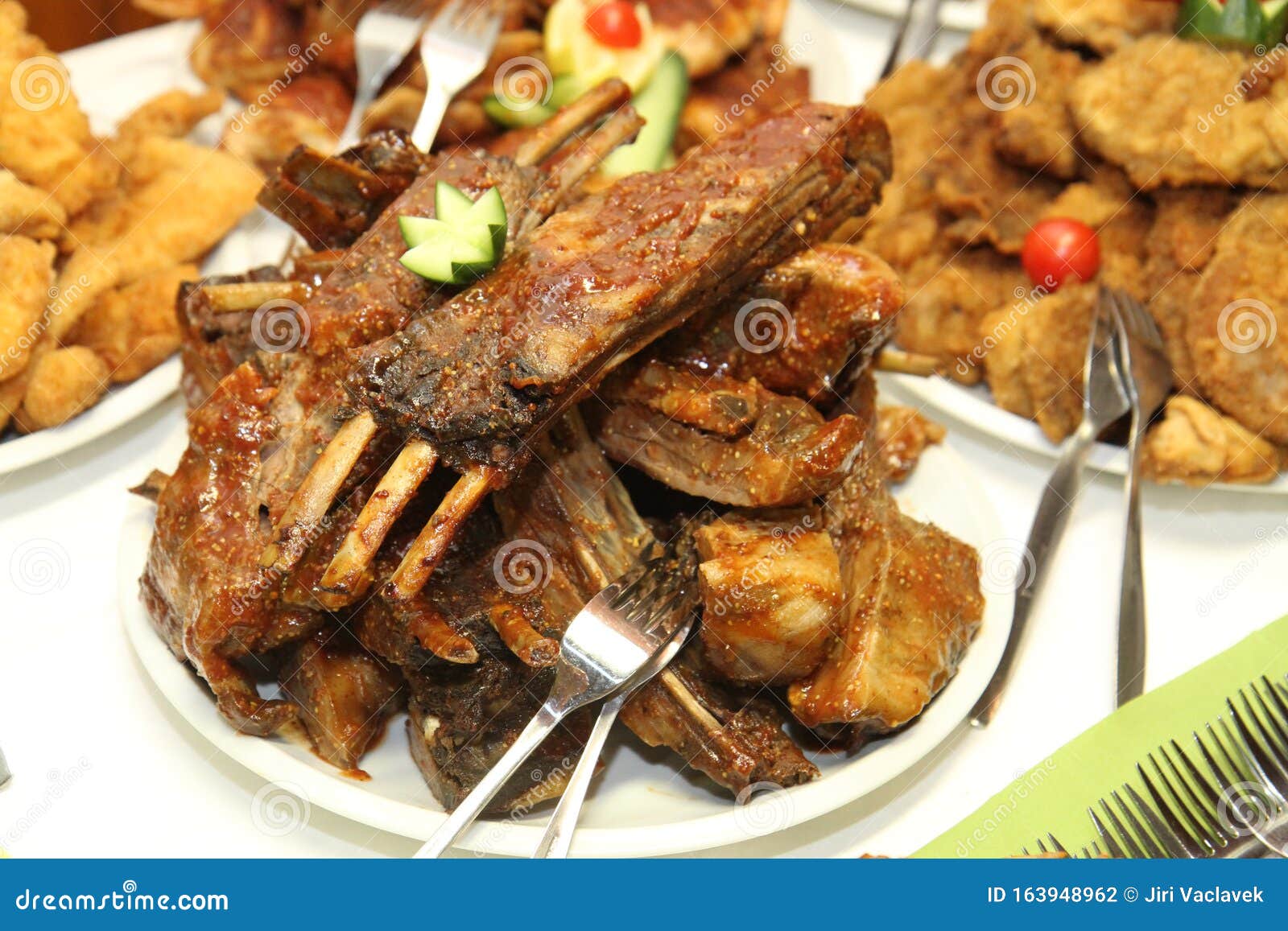 Wild pig ribs stock photo. Image of ribs, wooden, meat - 163948962