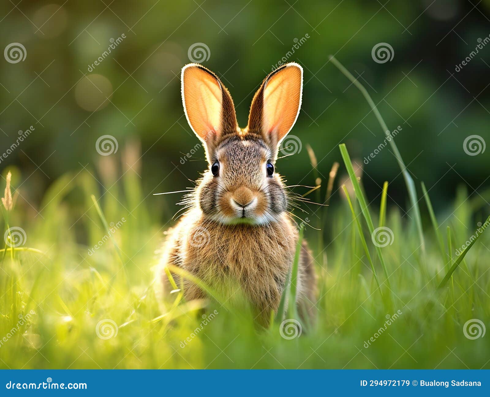 Wild Rabbit in the Grass Made with Generative AI Illustration Stock ...