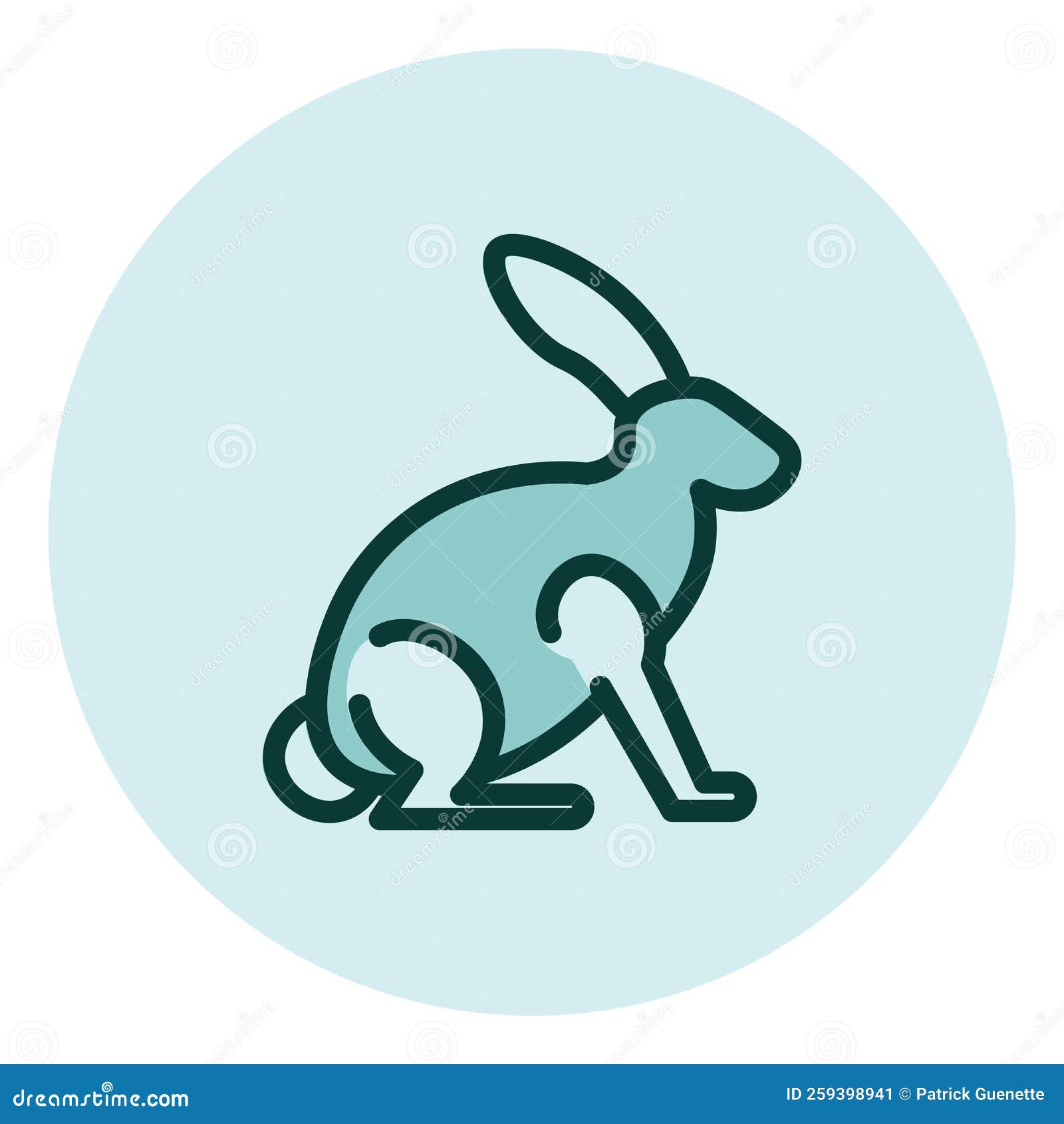 Wild rabbit, icon stock vector. Illustration of funny - 259398941