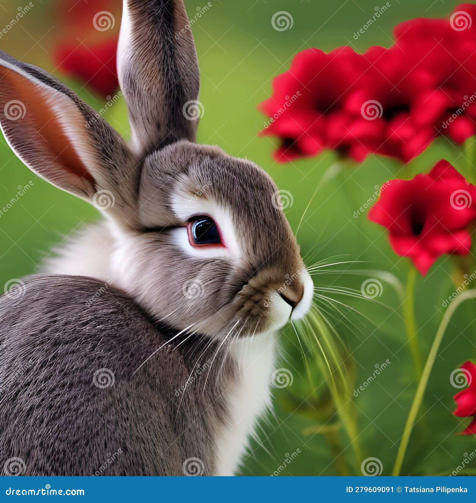 Rabbit portrait. stock illustration. Illustration of hare - 279609091
