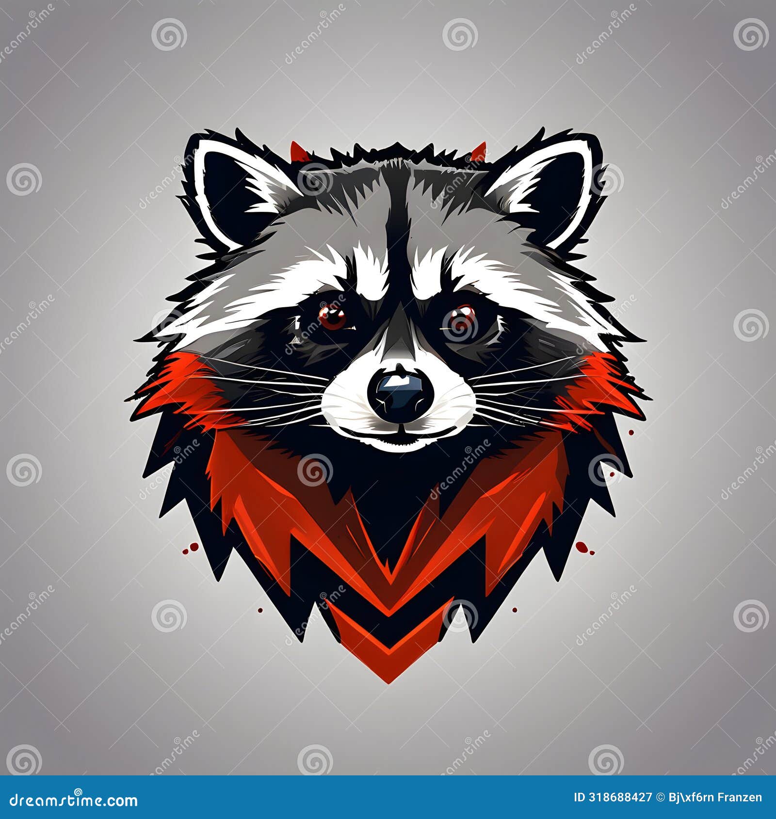 Wild Raccoon Logo stock illustration. Illustration of control - 318688427