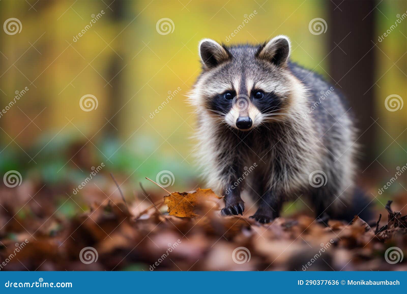Wild racoon in forest stock illustration. Illustration of animal ...