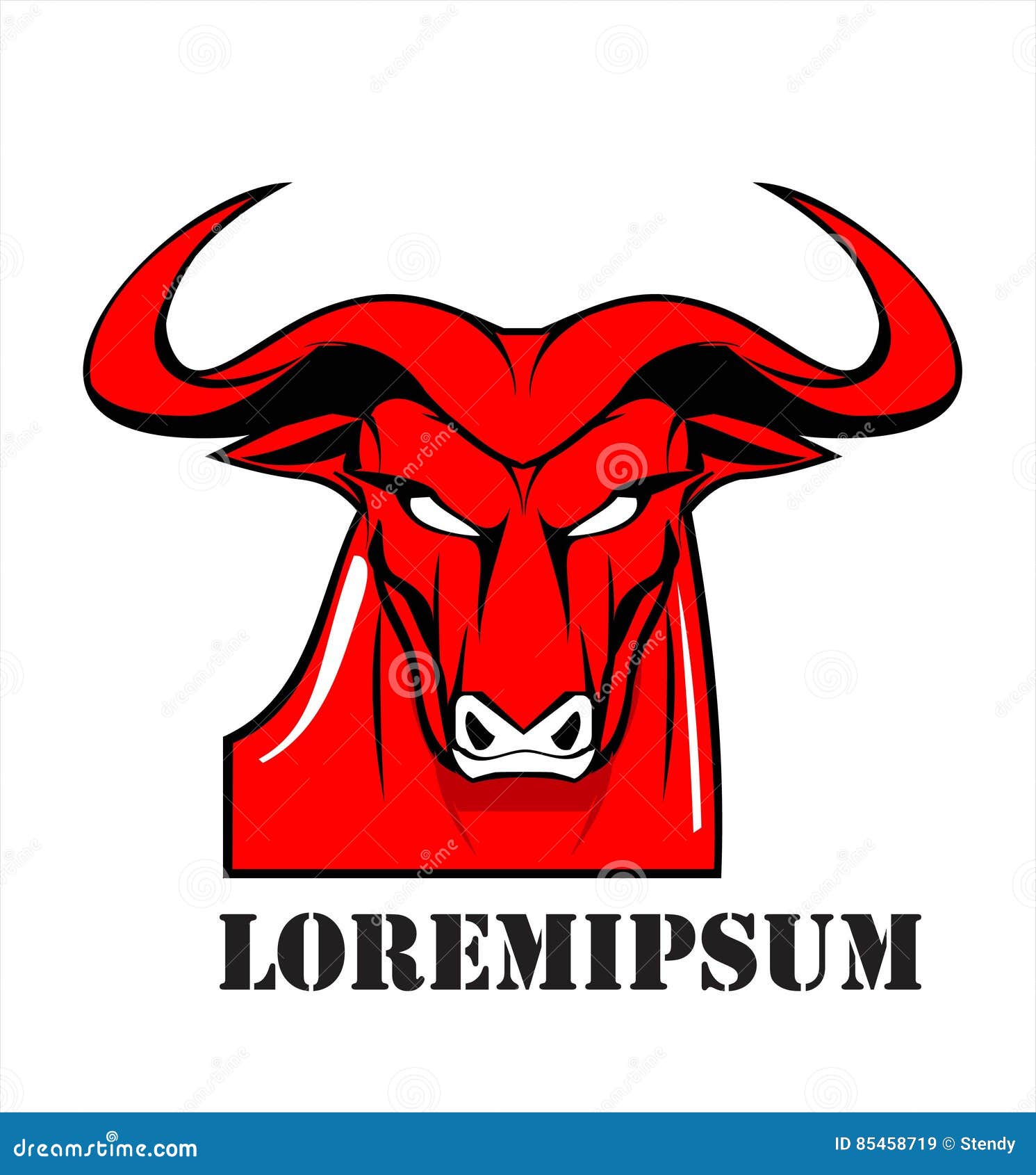 Wild red Bull stock vector. Illustration of isolated - 85458719