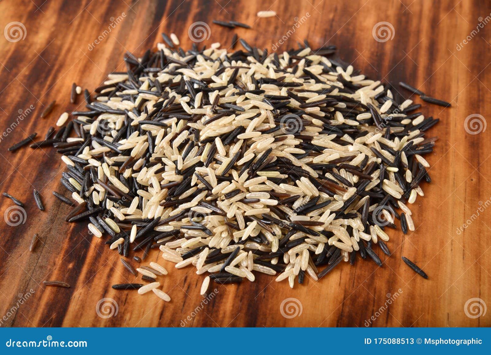 Wild rice blend stock image. Image of wood, wooden, uncooked - 175088513