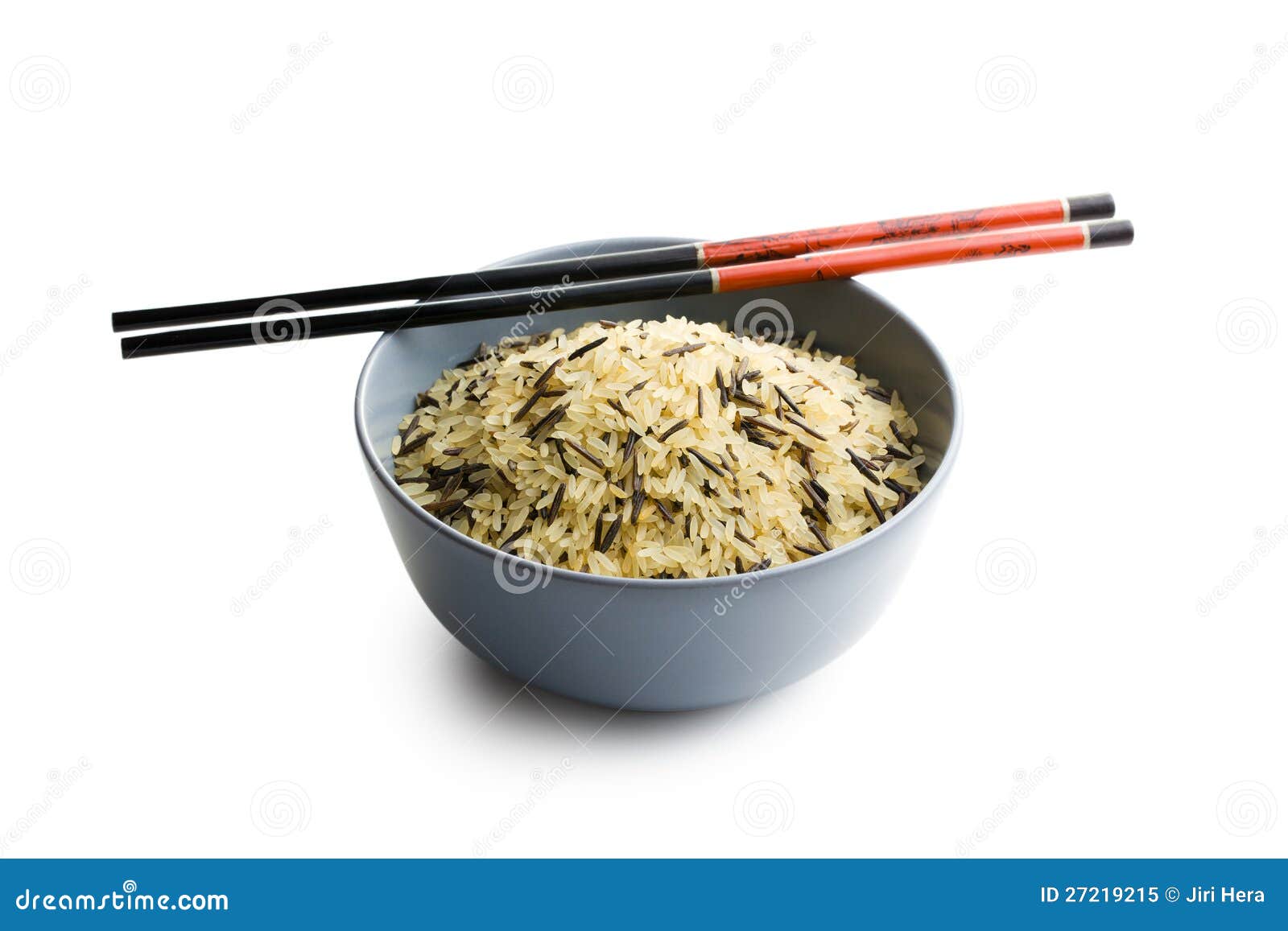 Wild rice in ceramic bowl stock image. Image of east - 27219215