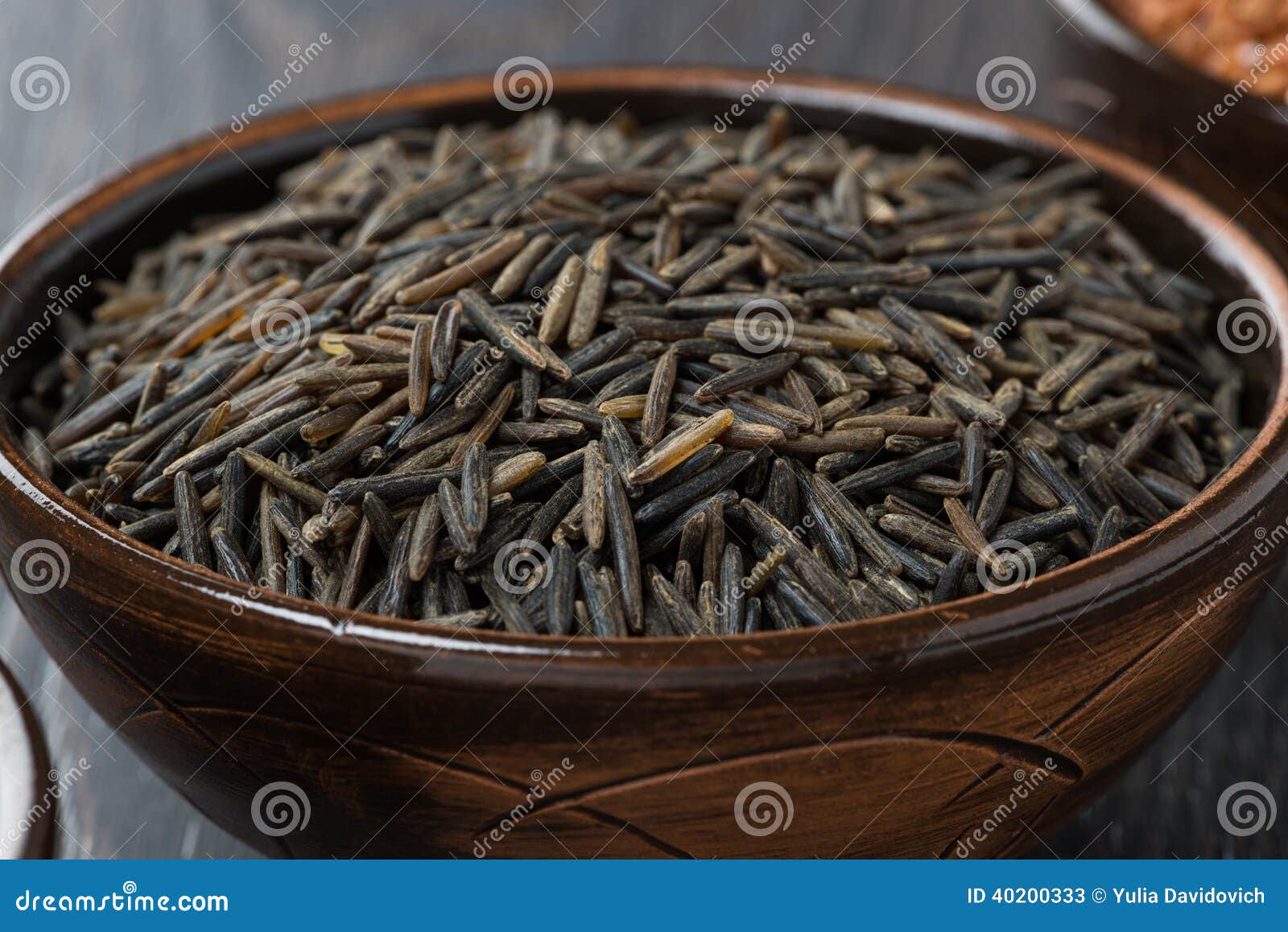 Wild Rice in Ceramic Bowl, Close-up Stock Image - Image of dinner ...