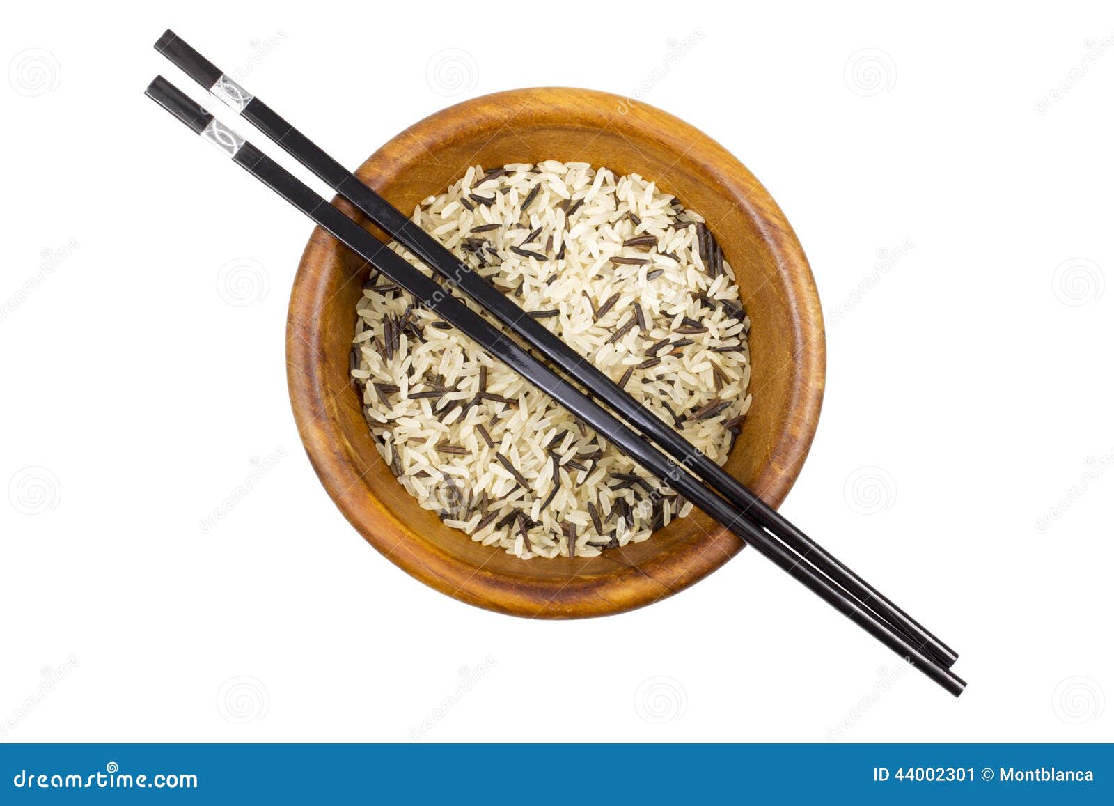 Wild Rice with Sticks in Wooden Bowl Stock Image - Image of asian ...