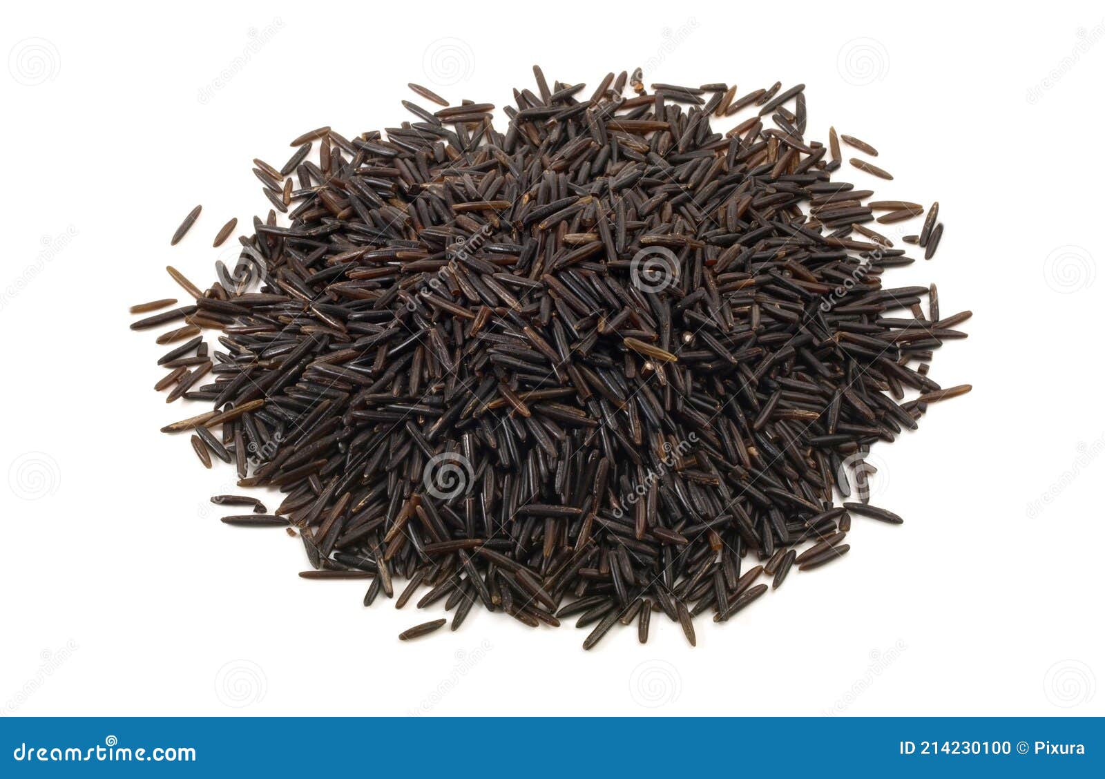 Wild Rice on White Background - Isolated Stock Photo - Image of type ...