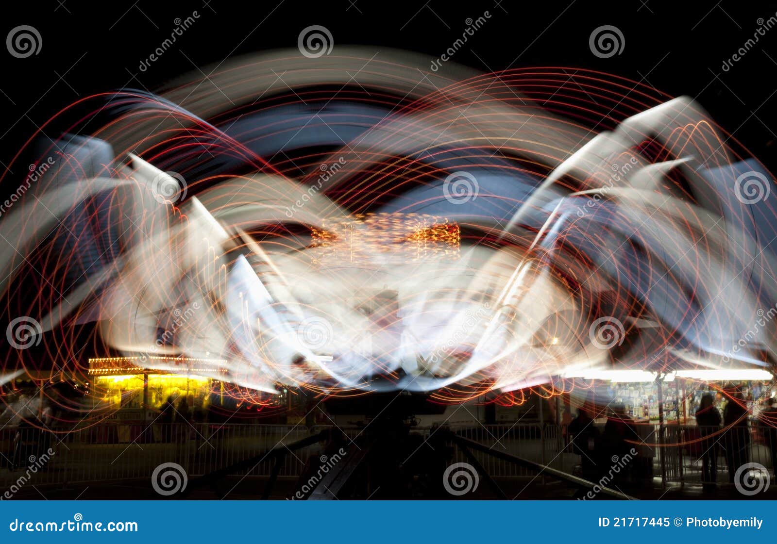Wild Ride at the Amusement Park Stock Image - Image of scene, night ...
