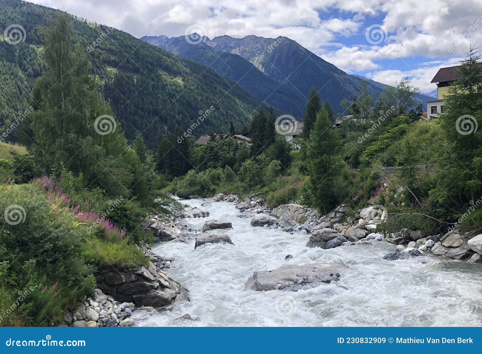 Wild River in the Alpine Nature of Austrian Alps Stock Image - Image of ...