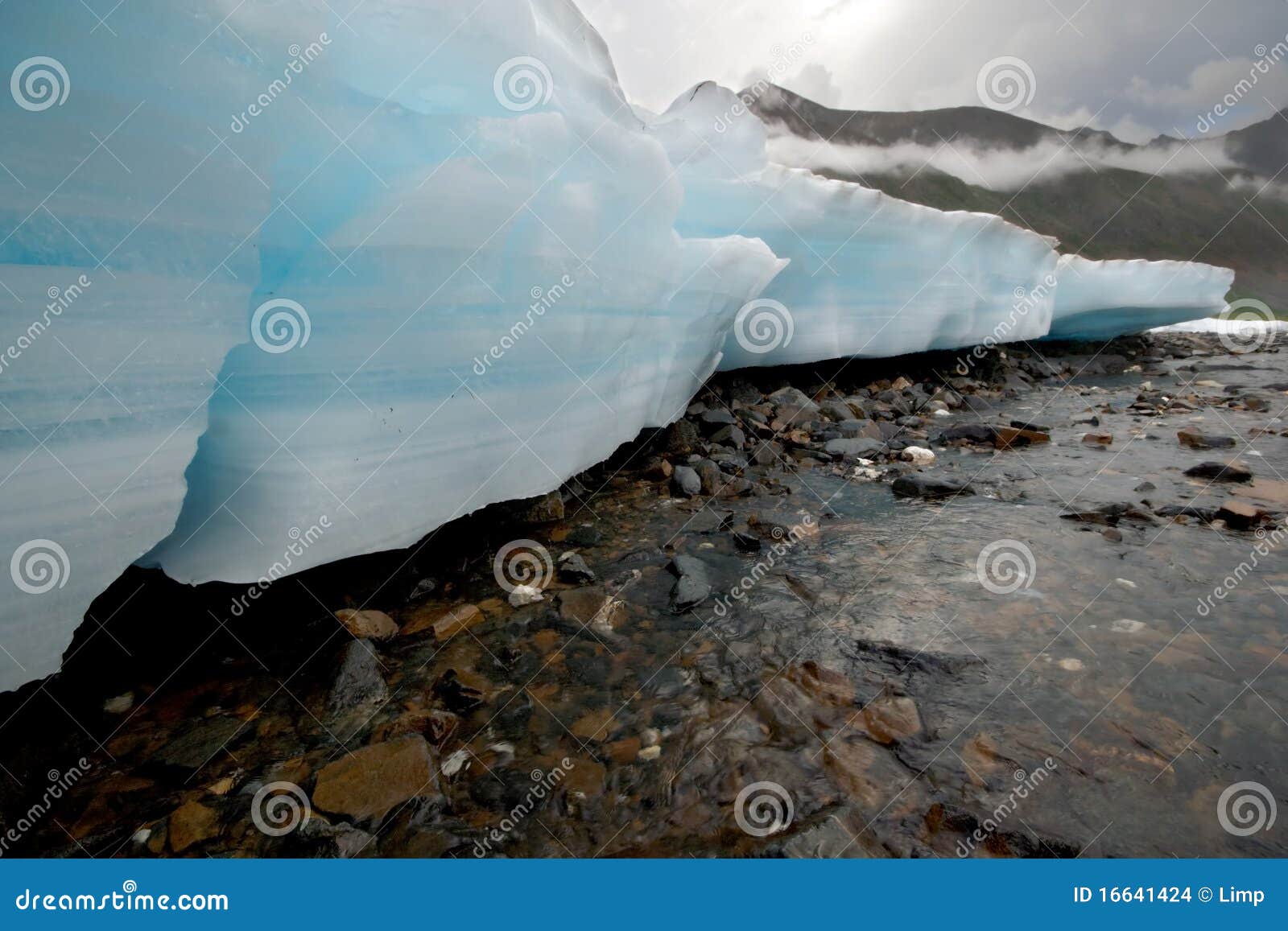 Blocks Of River Ice In Spring. Fast Melting. Ice Texture On A Spring ...