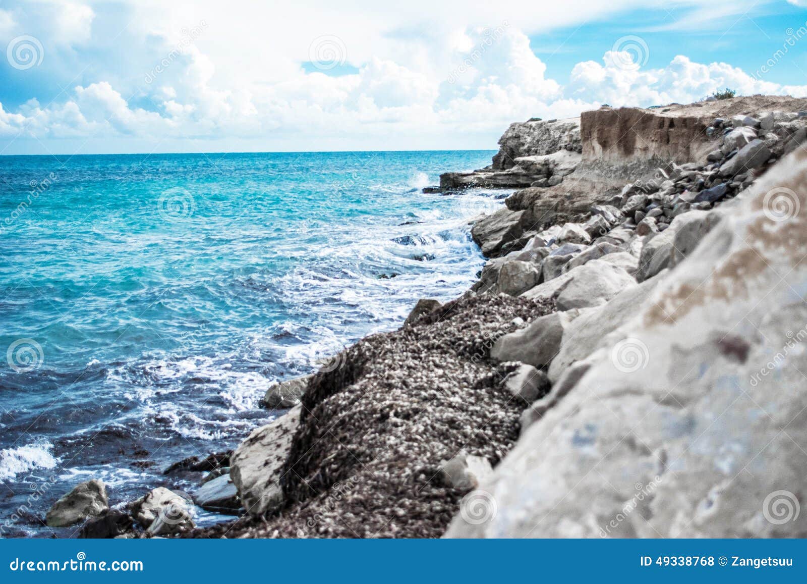 Wild sea stock photo. Image of rocks, clouds, beach, waves - 49338768