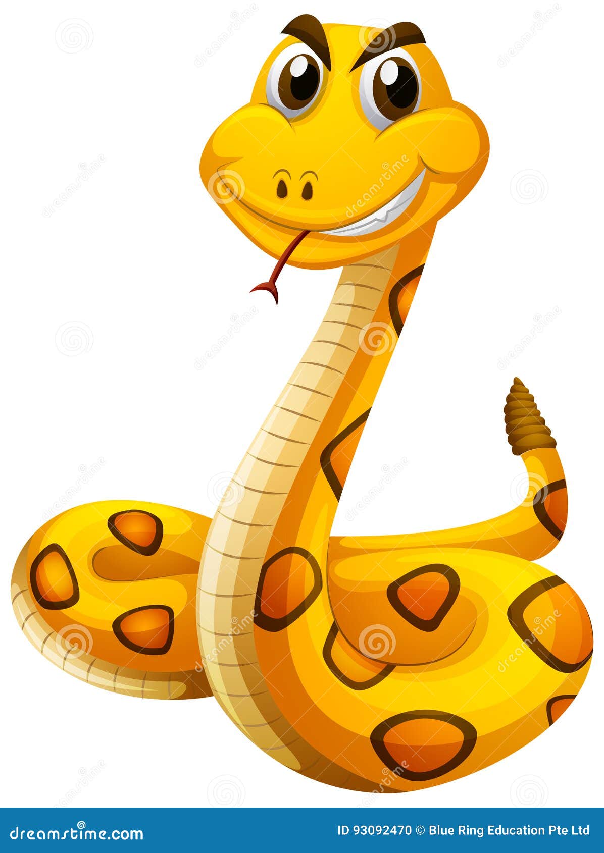 Wild Snake with Yellow Skin Stock Vector - Illustration of rattle ...