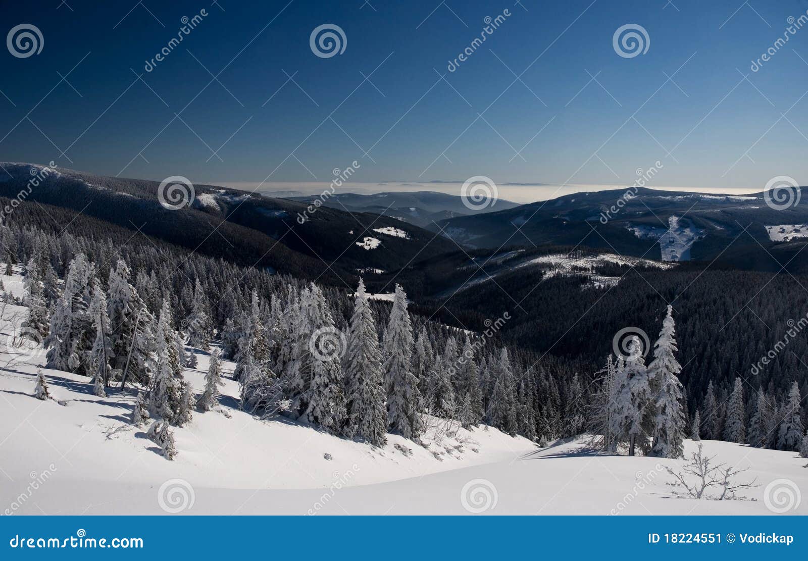 Wild snowy mountains view stock image. Image of mountains - 18224551