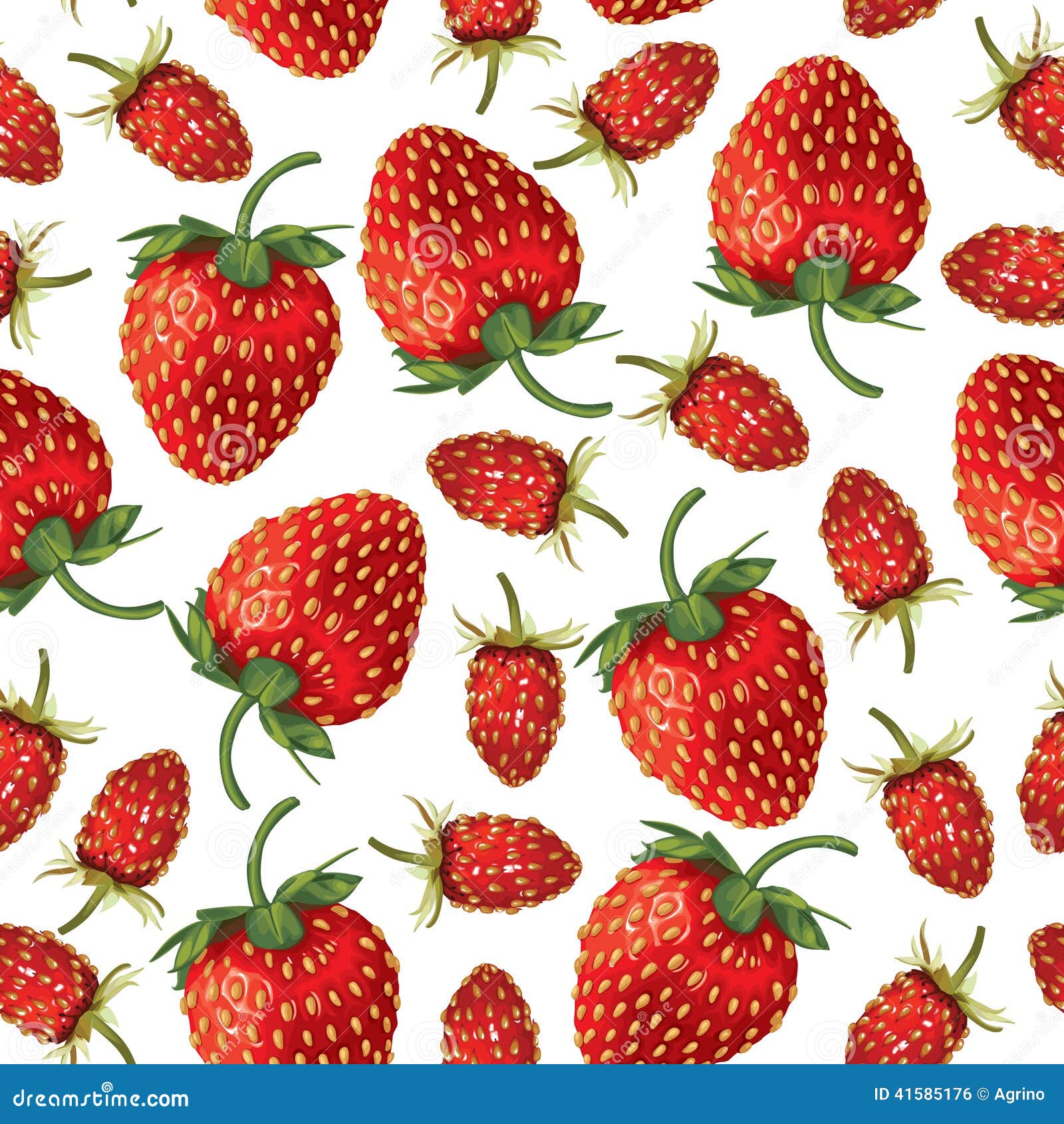 Wild Strawberries and Strawberries Pattern Seamless Stock Vector ...