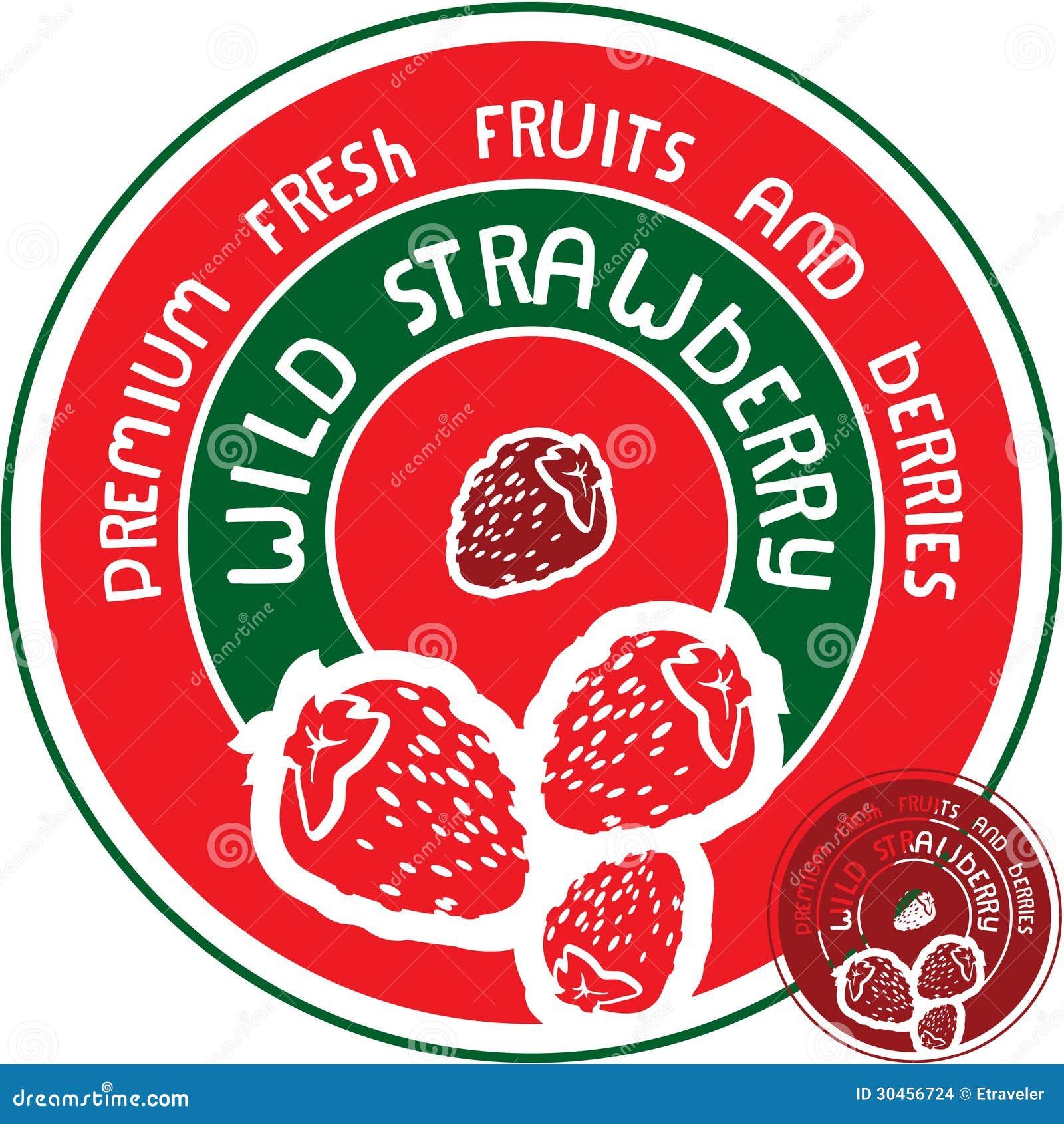 Wild strawberry label stock vector. Illustration of fresh - 30456724