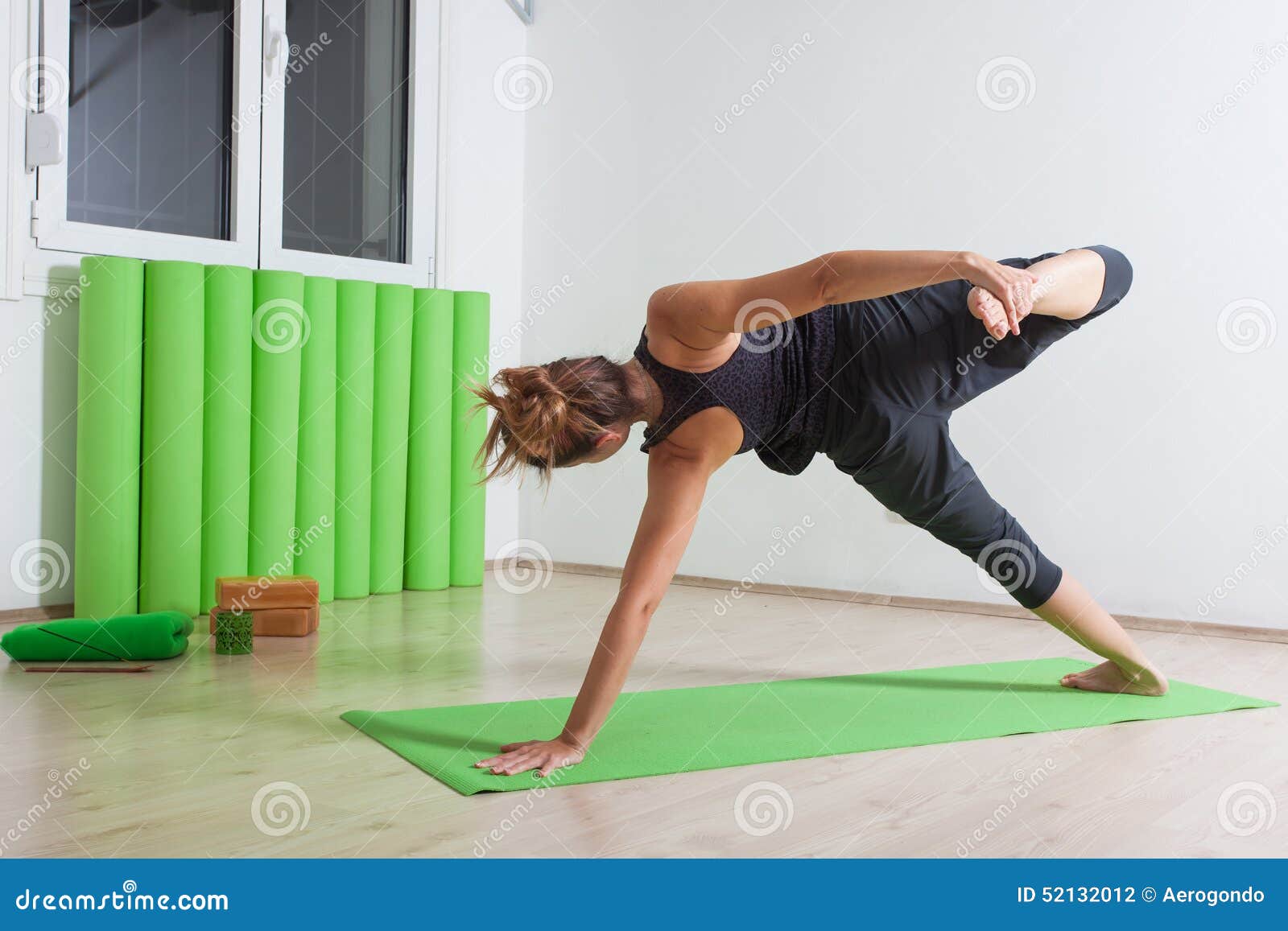 Wild Thing Variation Yoga Pose Stock Photo - Image of camatkarasana ...