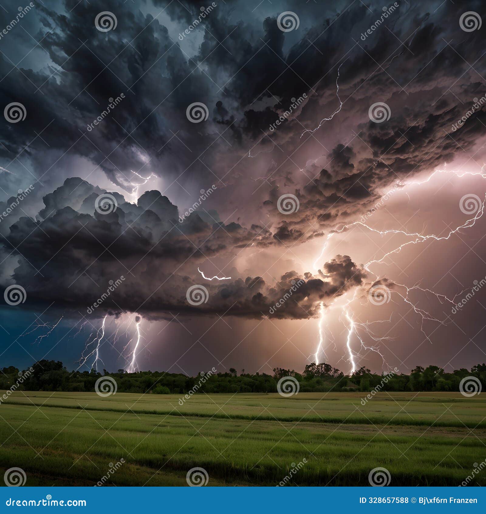 Wild Thunder Thunderstorm Lightning Bolt Stock Illustration ...
