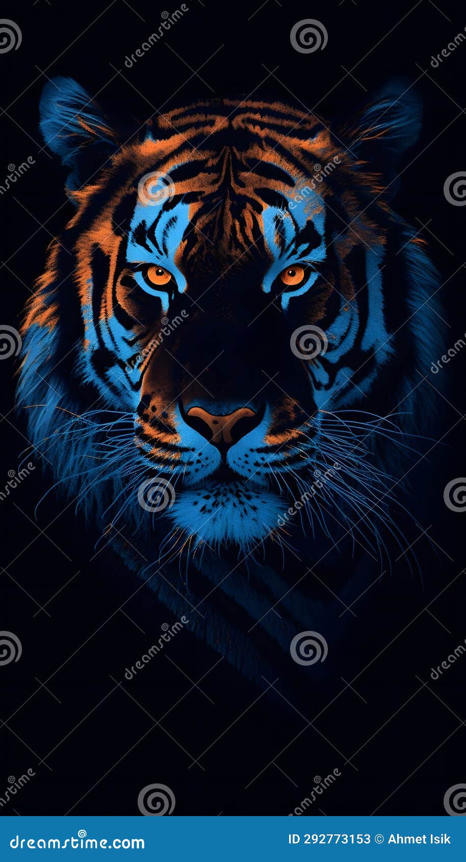 Tiger Digital Art stock illustration. Illustration of created - 292773153