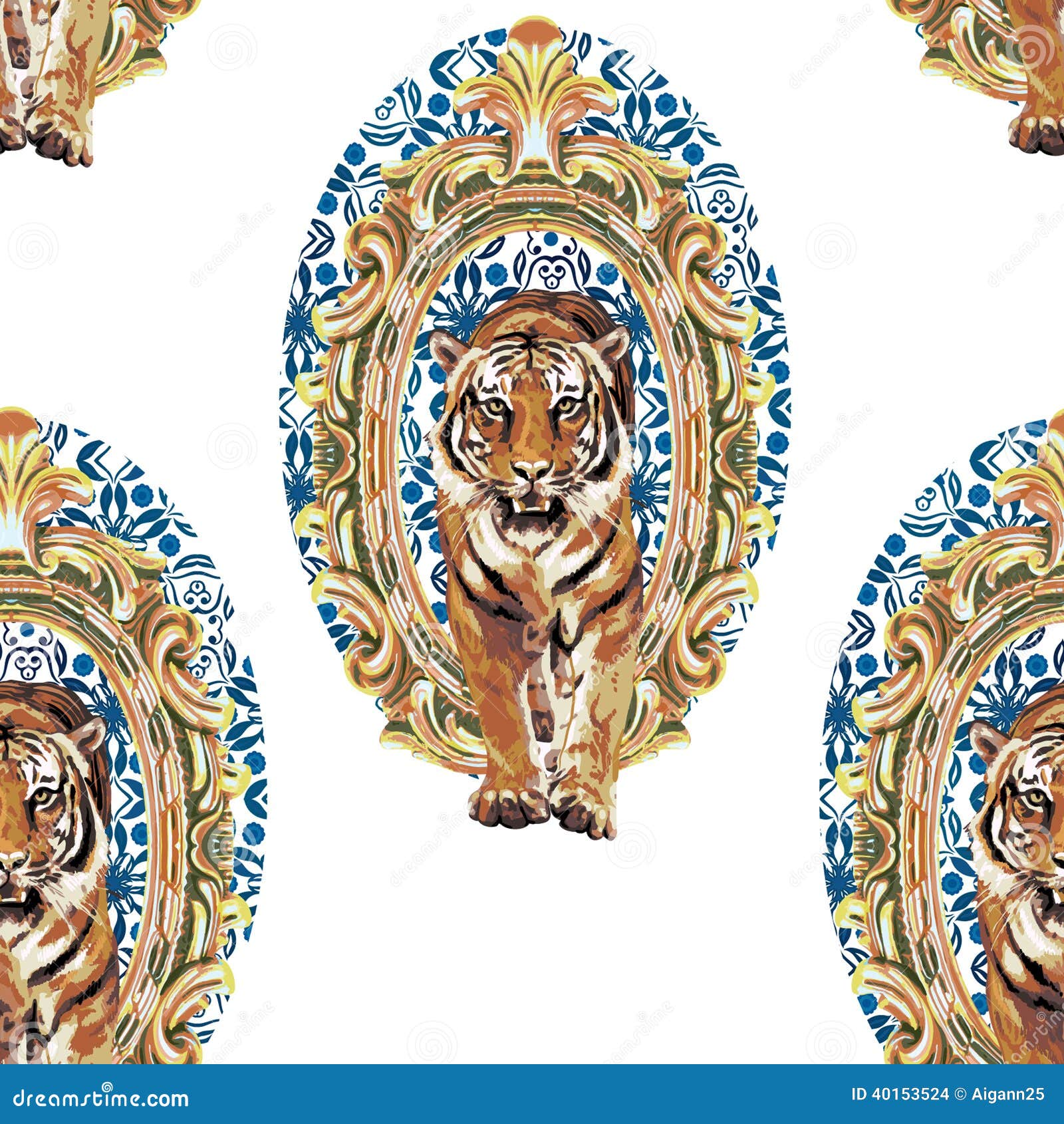 Tiger Vintage Frame Stock Illustrations – 756 Tiger Vintage Frame Stock ...