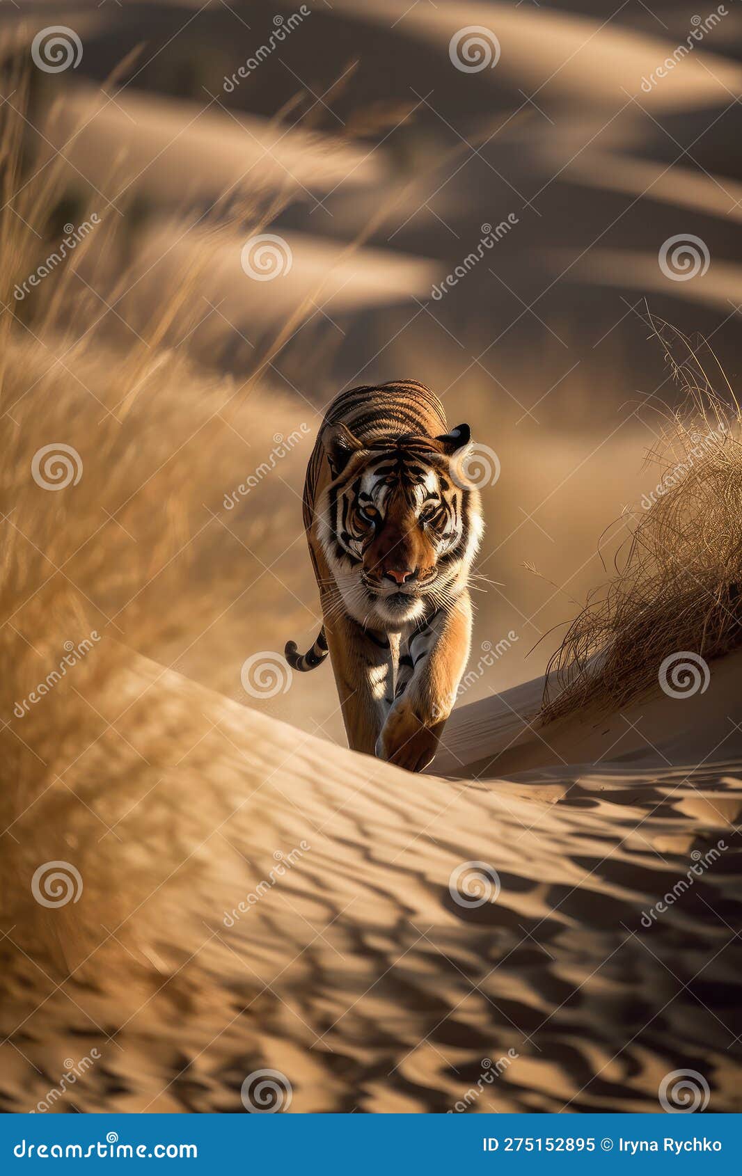 Wild Tigers in the Desert. AI Generated Stock Image - Image of land ...