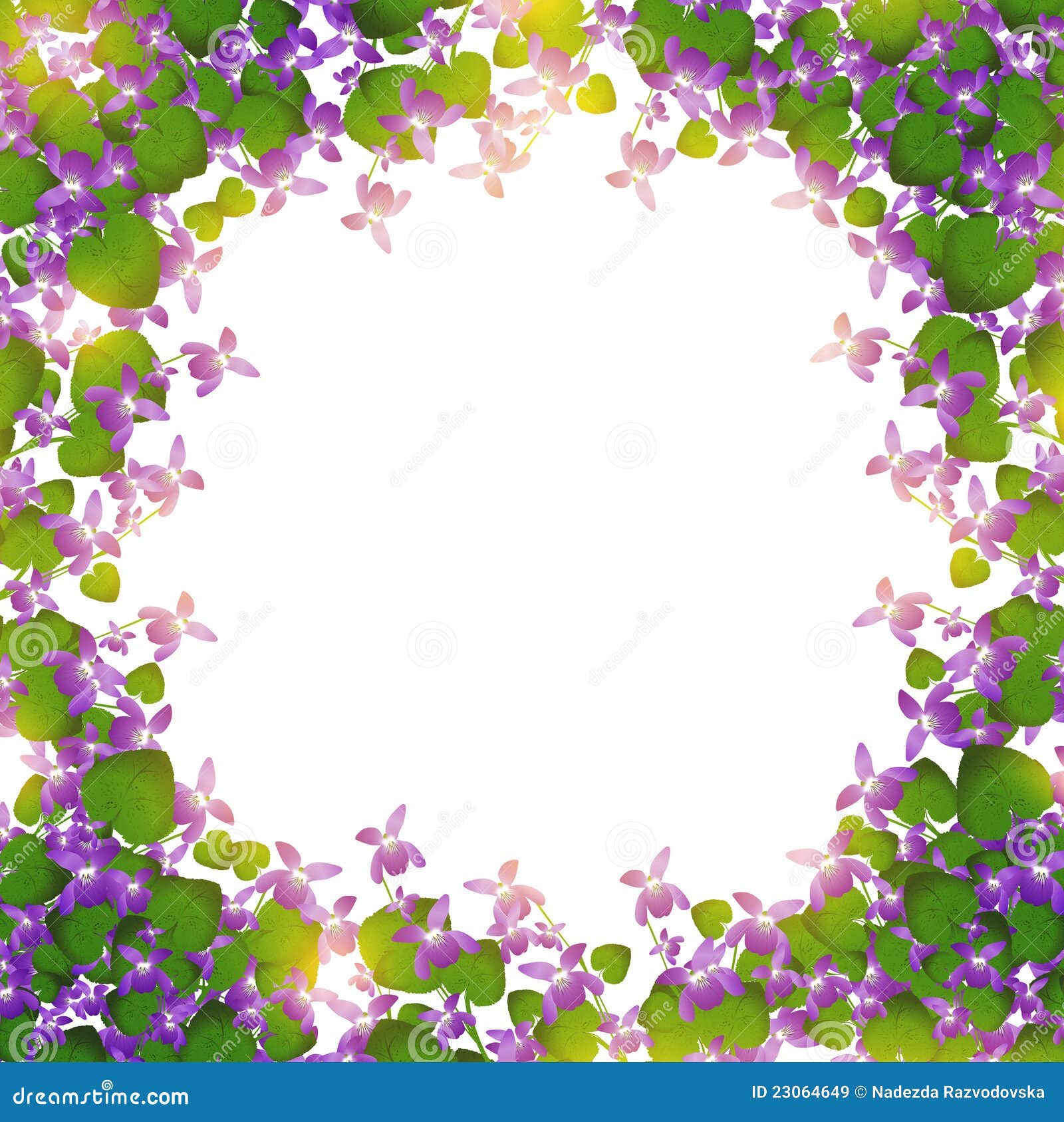 Wild violet border stock vector. Illustration of bunch - 23064649