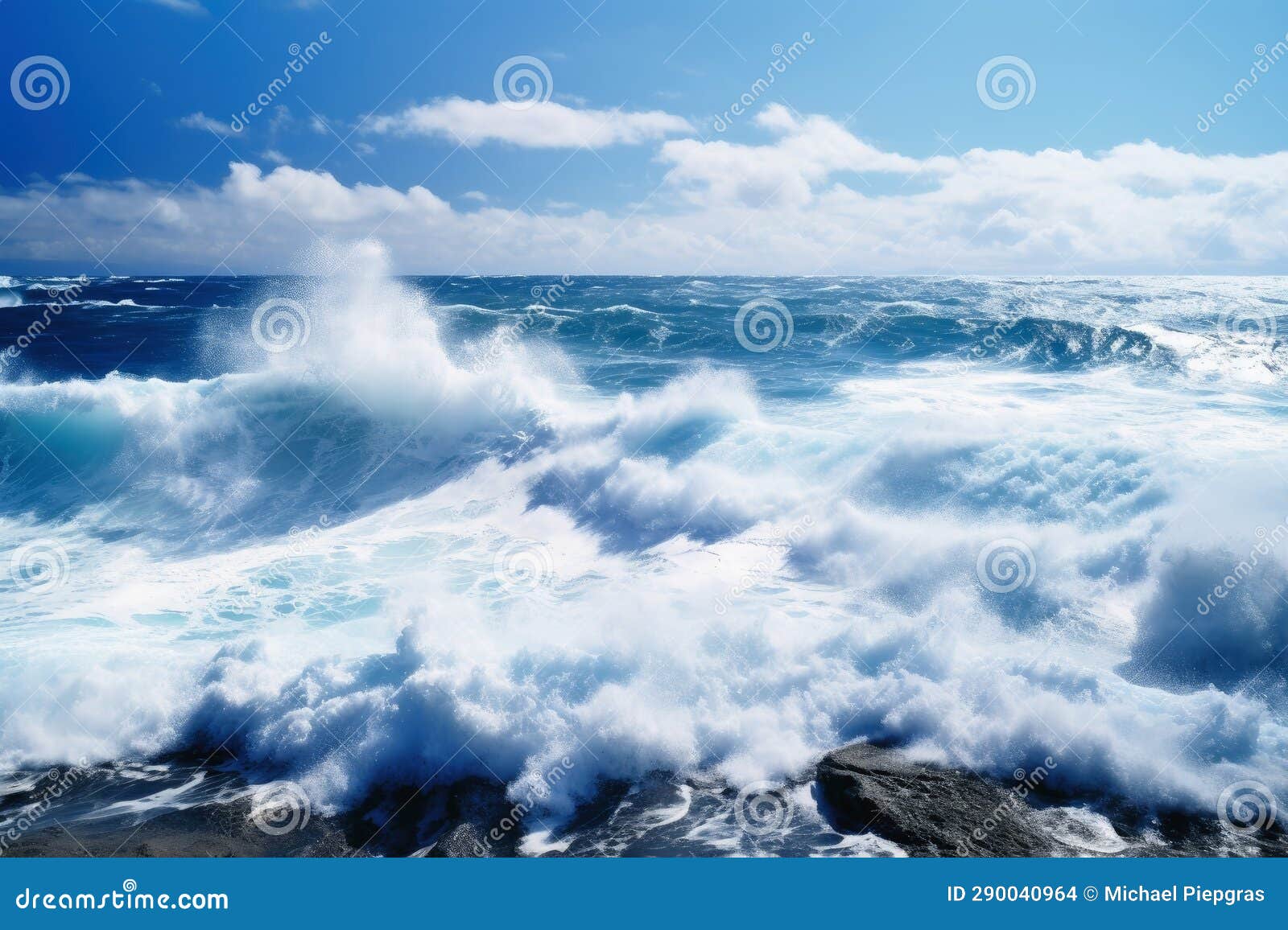 Wild Water Waves on the Ocean Stock Photo - Image of digital, fury ...