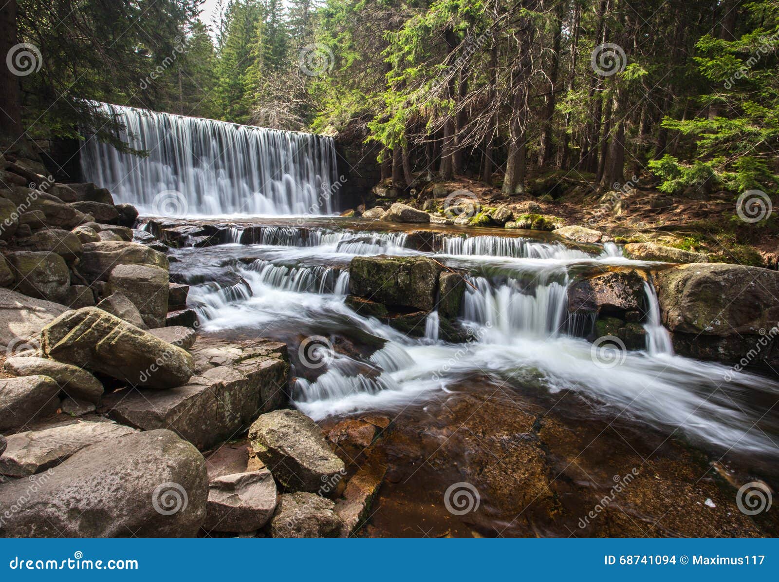 Wild Waterfall stock photo. Image of natural, poland - 68741094