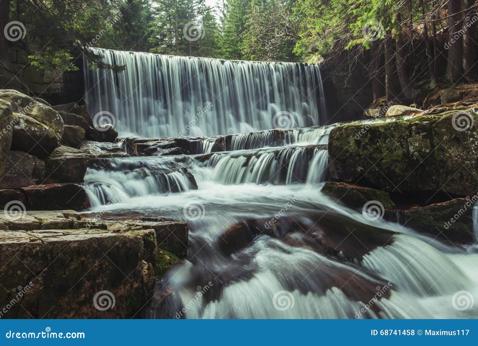 Wild Waterfall stock photo. Image of environment, rainforest - 68741458