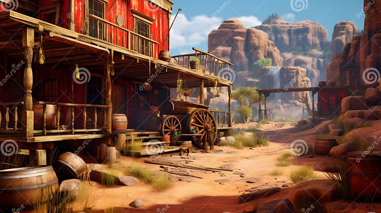 Wild west environment stock image. Image of wildw, vehicle - 299575975
