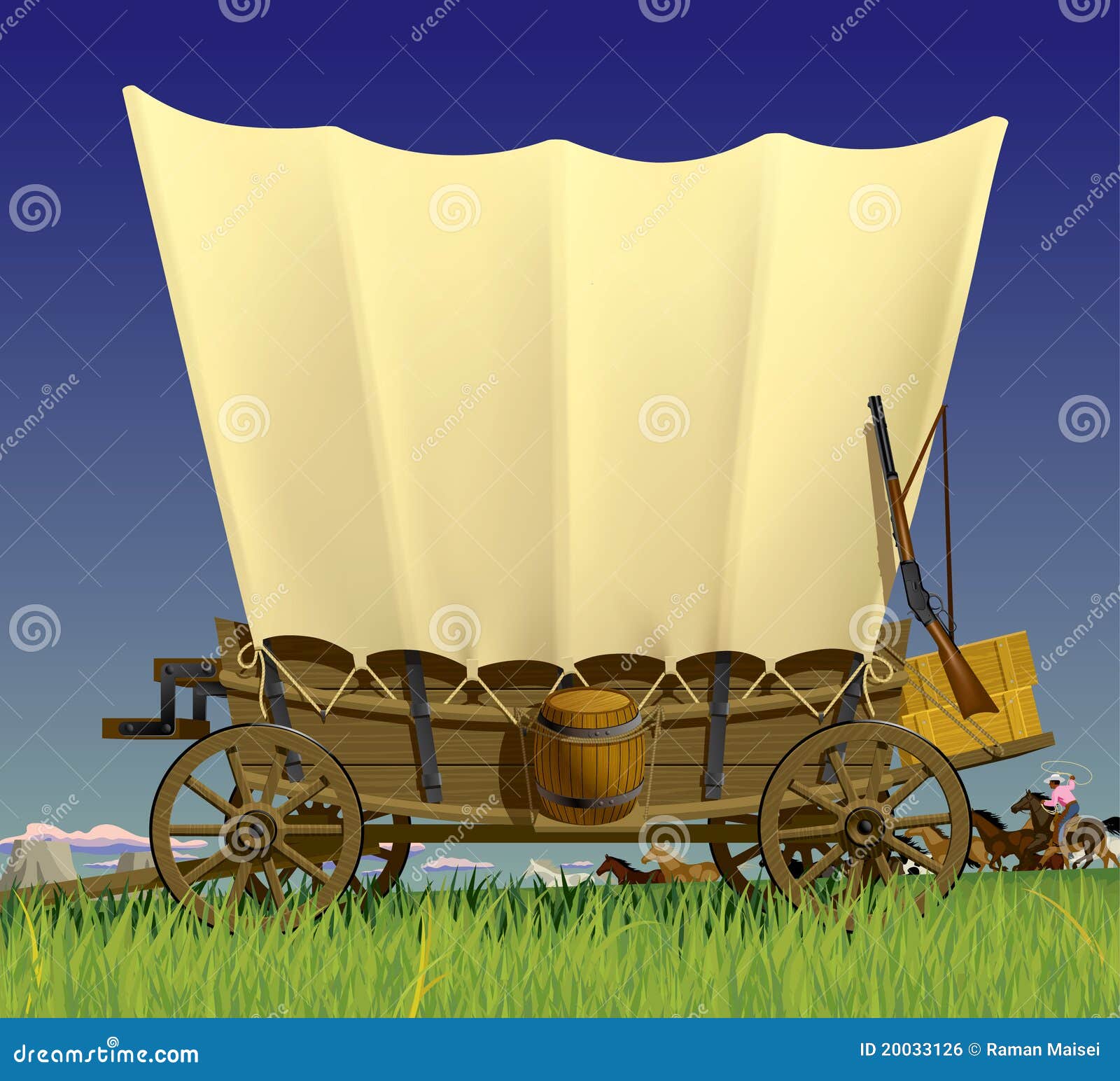 Covered Wagon Royalty-Free Illustration | CartoonDealer.com #4977396