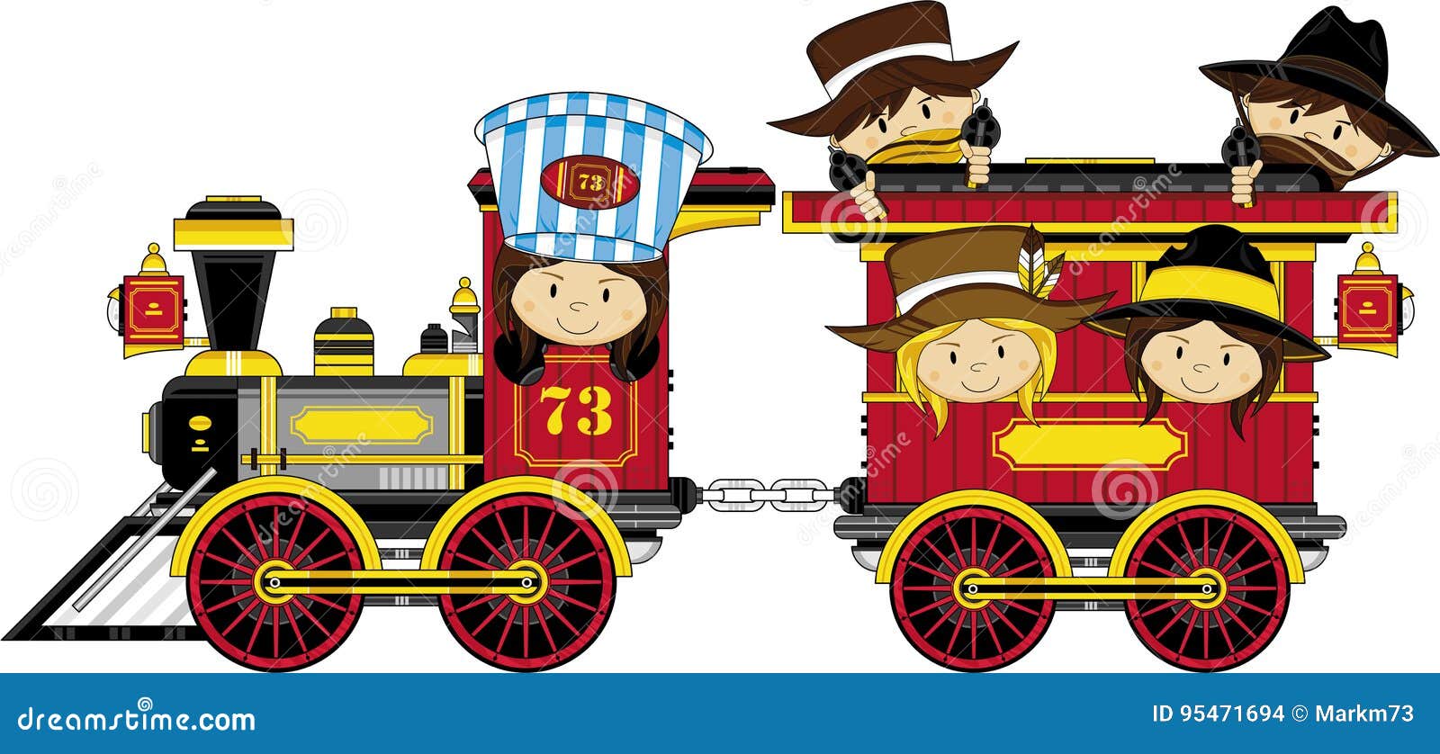 Wild West Cowboy and Train stock vector. Illustration of wildwest ...